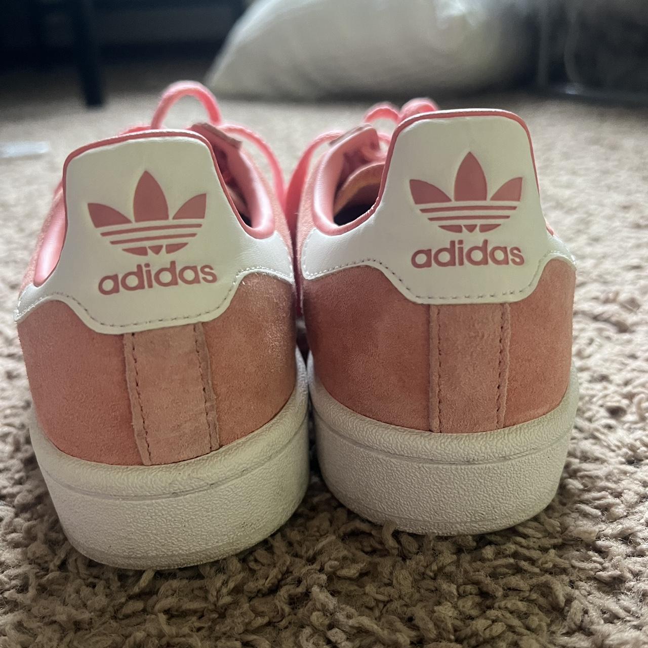 women’s pink adidas campus size 8 gently worn - Depop
