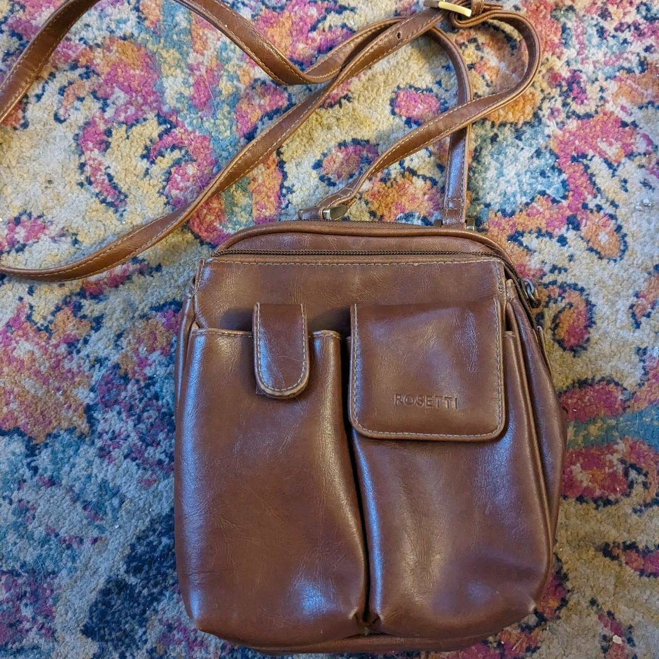 Leather crossbody bag. Three compartments. Lots of... - Depop