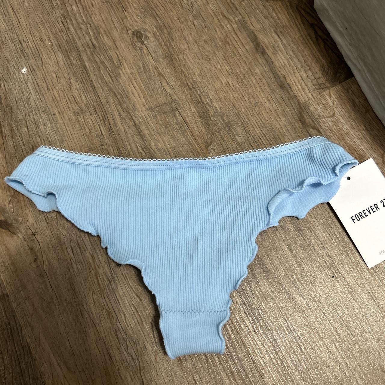 Bran new blue ruffley thong type underwear. - Depop