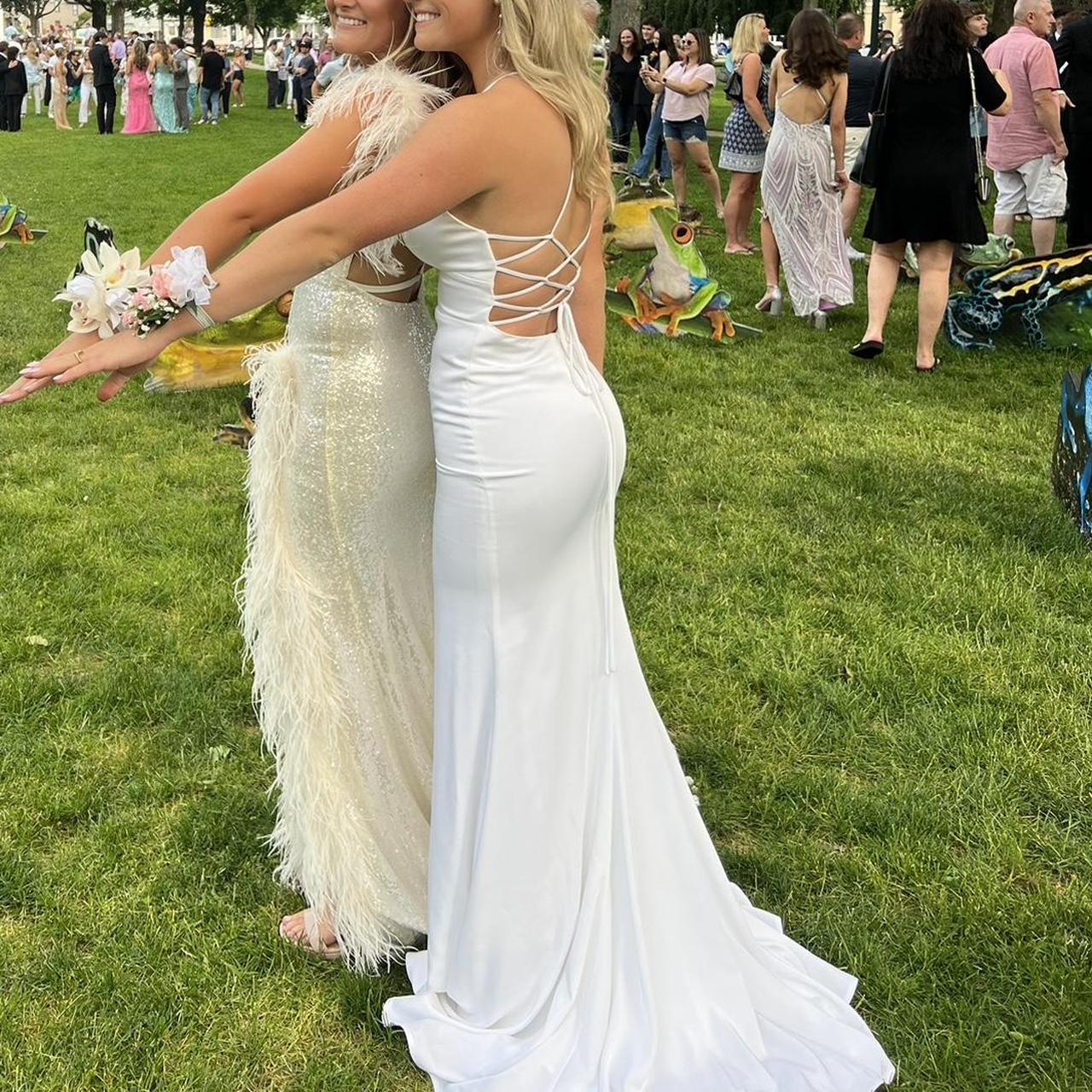 Beautiful white prom dress. I’ve only worn it once,... - Depop