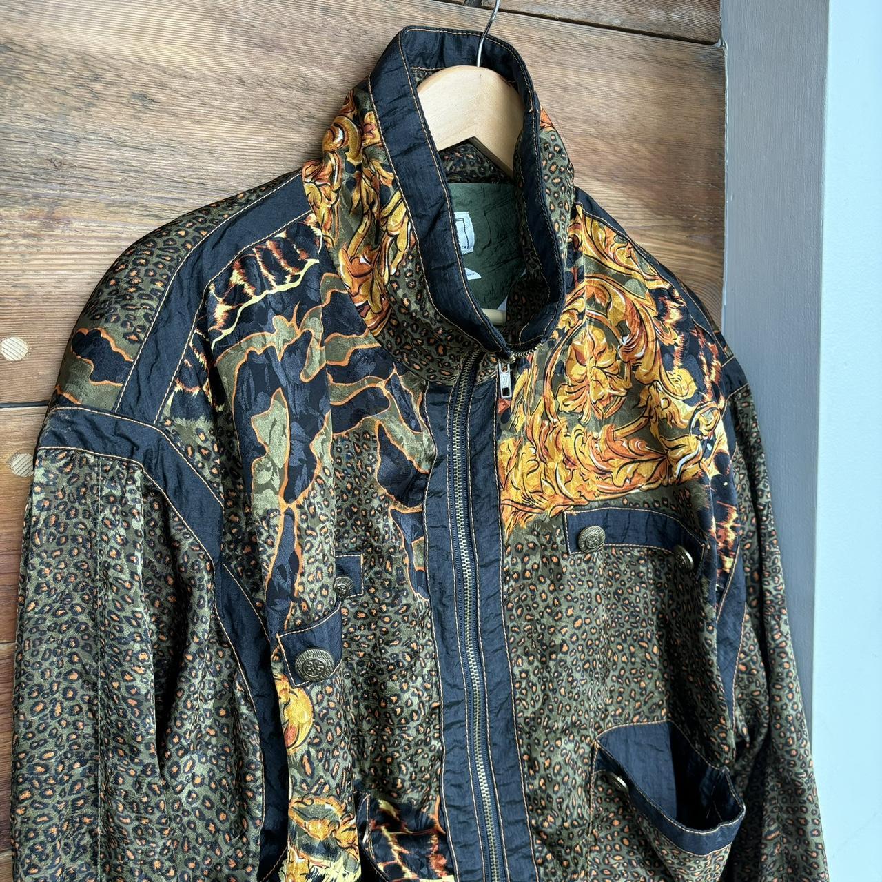 Scarf print vintage 80s style jacket. Versace print... - Depop