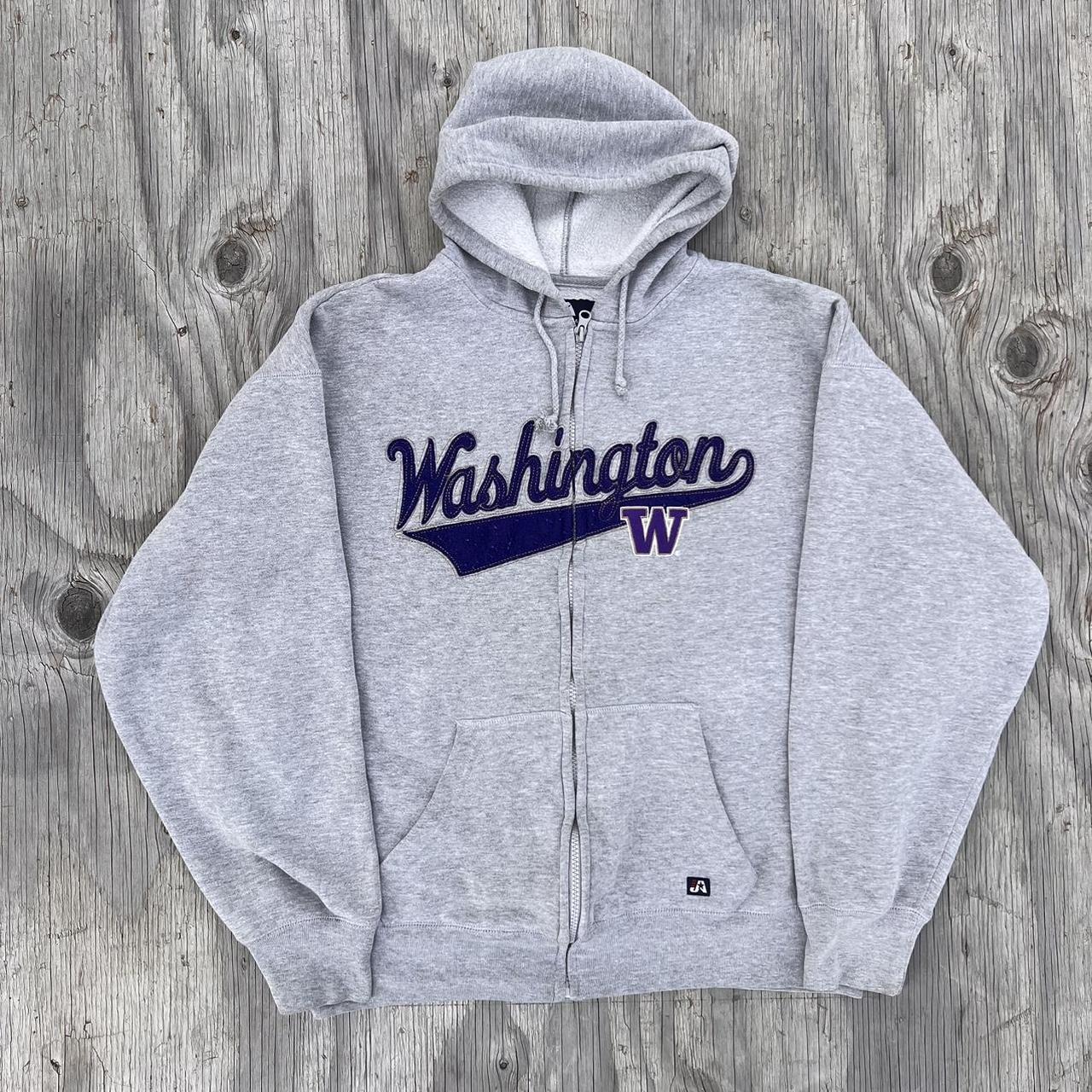 Vintage Embroidered UW Hoodie Tagged L 22x25 - Depop