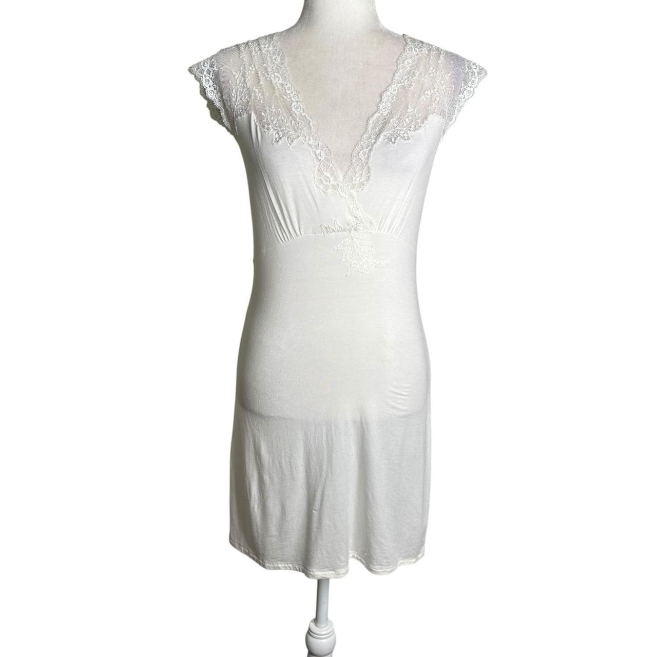 Frette Italy White Lace Longuette Nightgown Small... | Depop