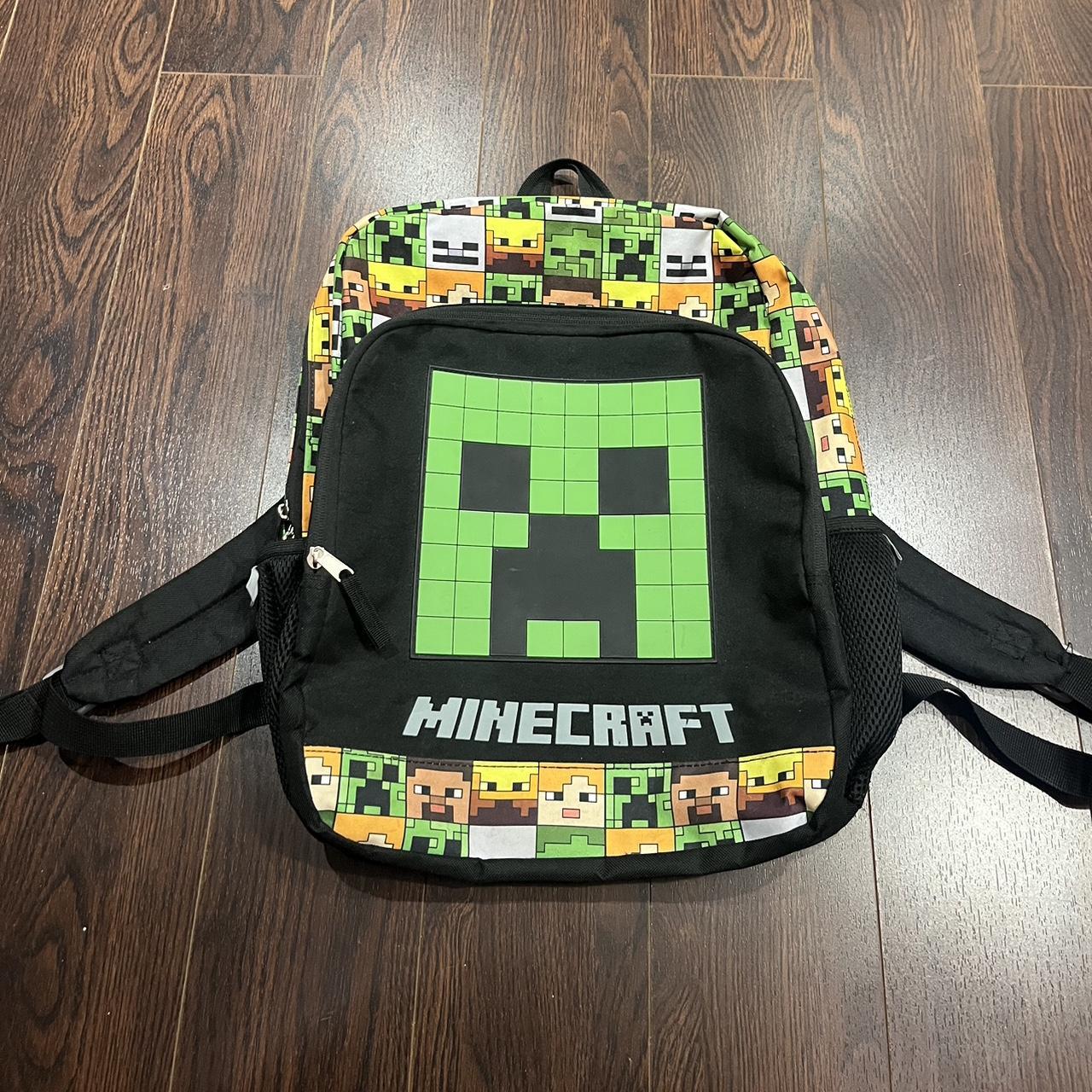 Minecraft backpack with a big creeper print on the... | Depop
