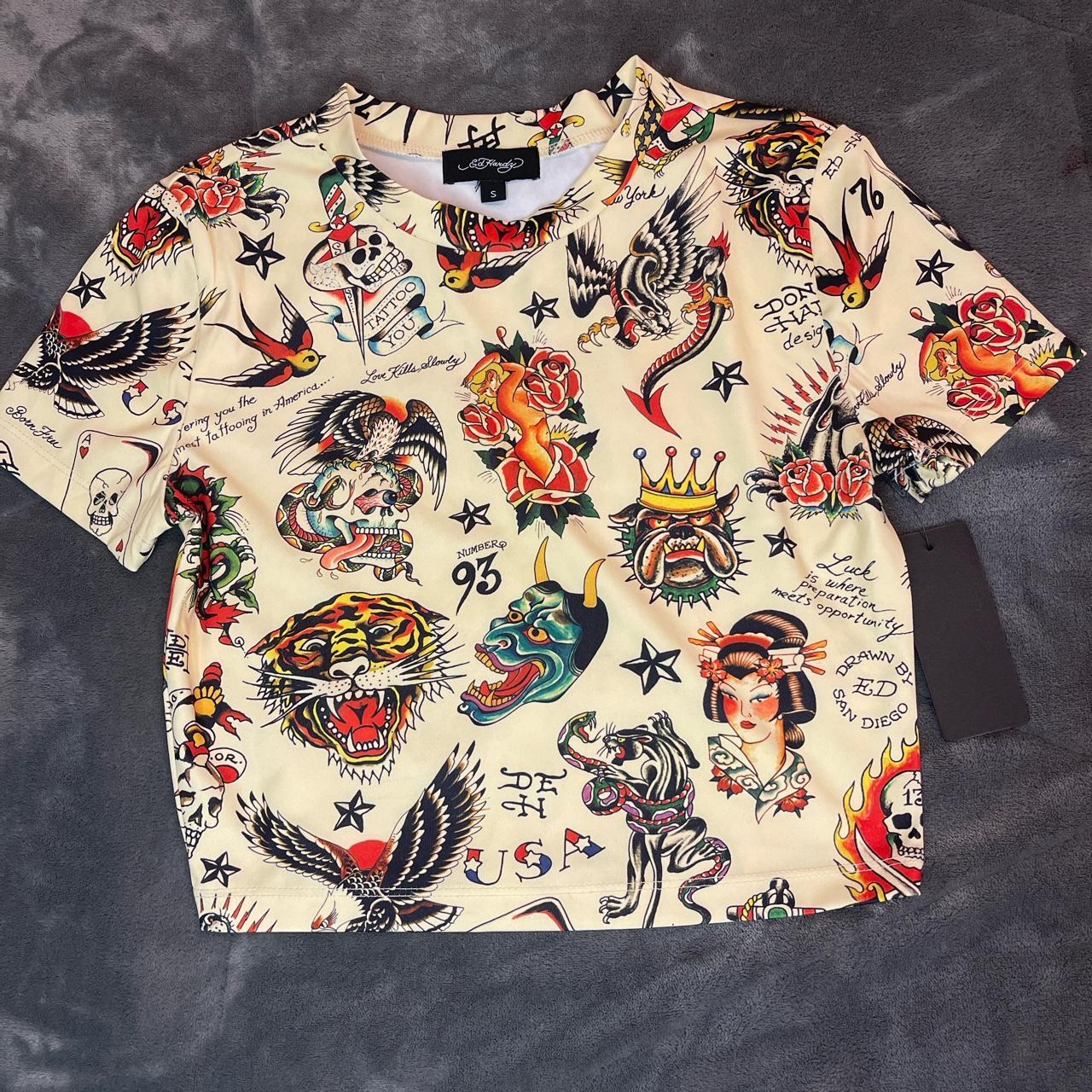 Ed Hardy Women's multi T-shirt | Depop