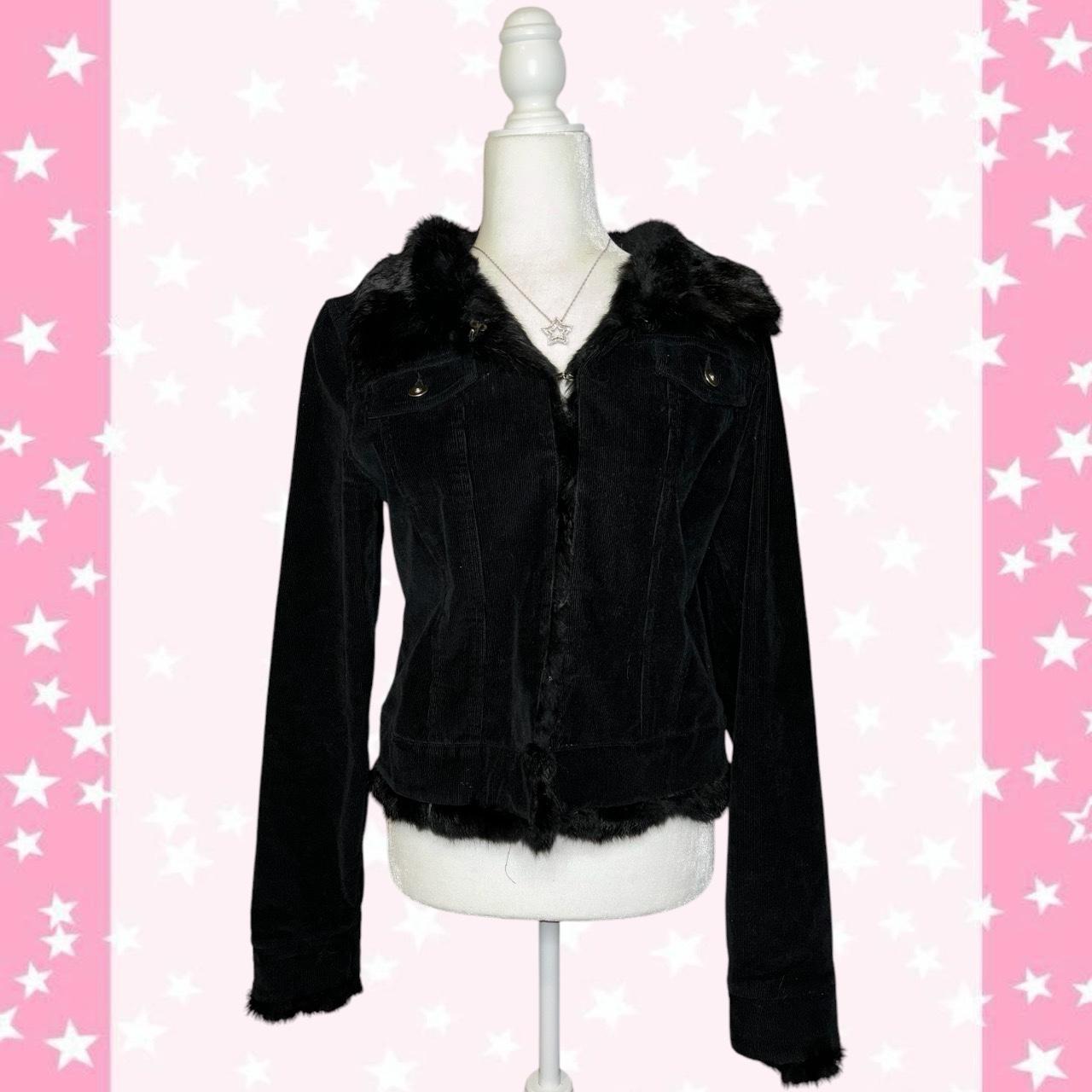 Black rabbit fur jacket by Arden B🖤 Such a cute and... - Depop