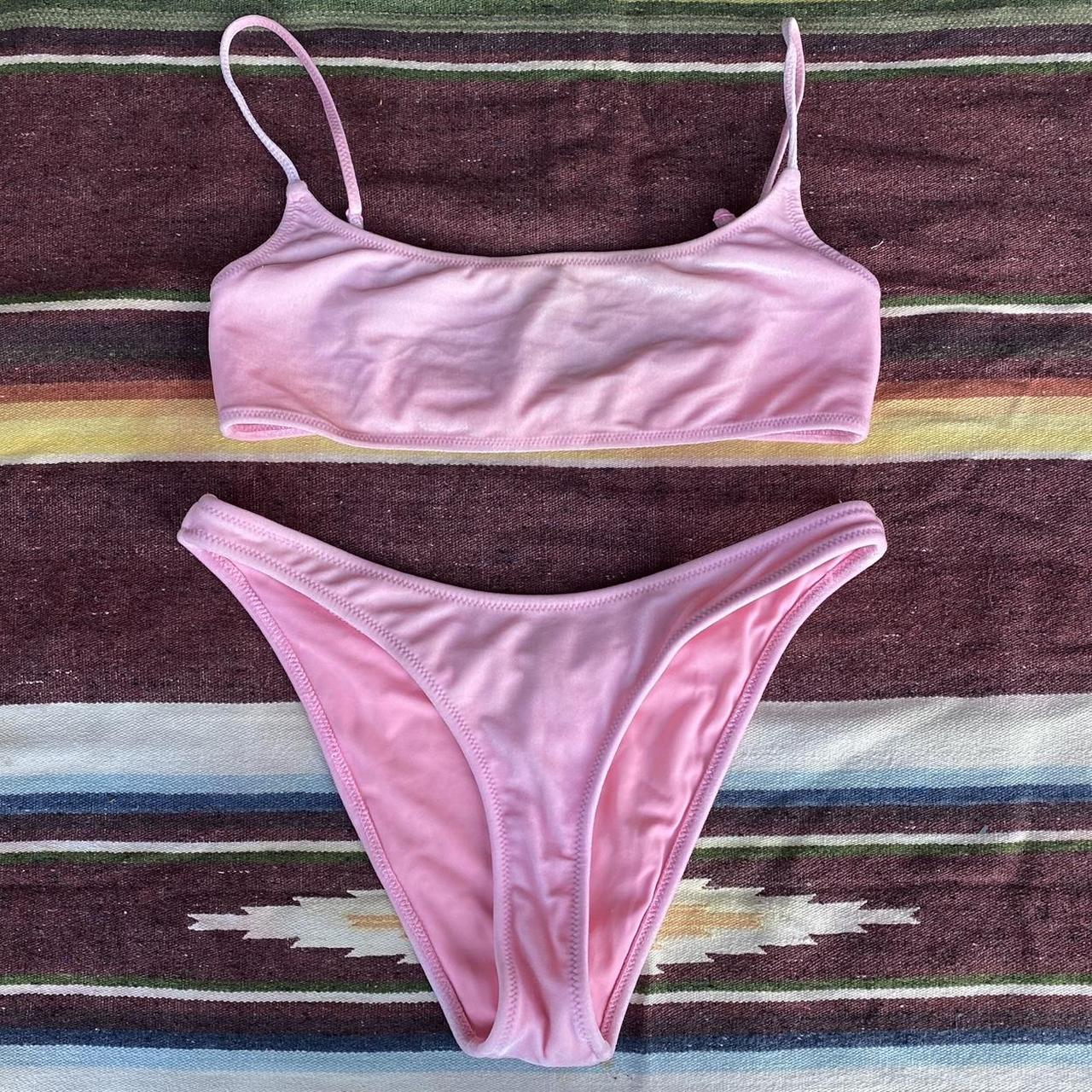 Triangl Swimwear Pink Velvet In great used... - Depop