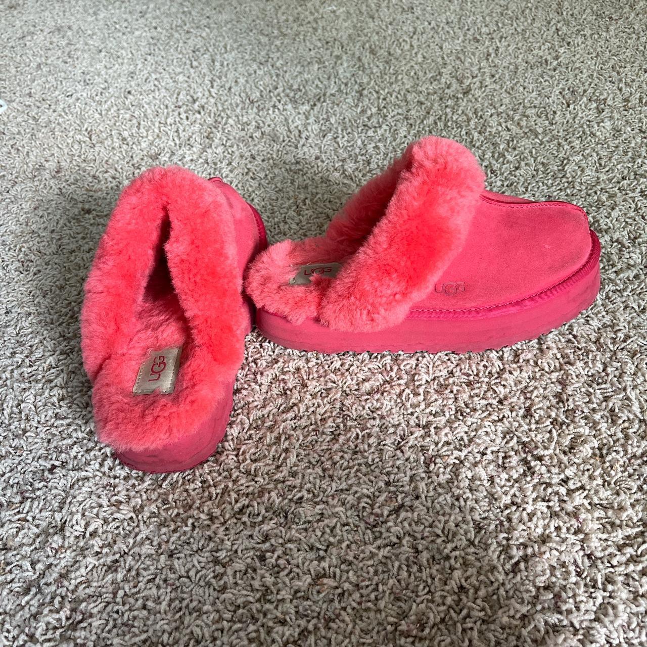 Hot pink platform uggs Size 8 - Depop