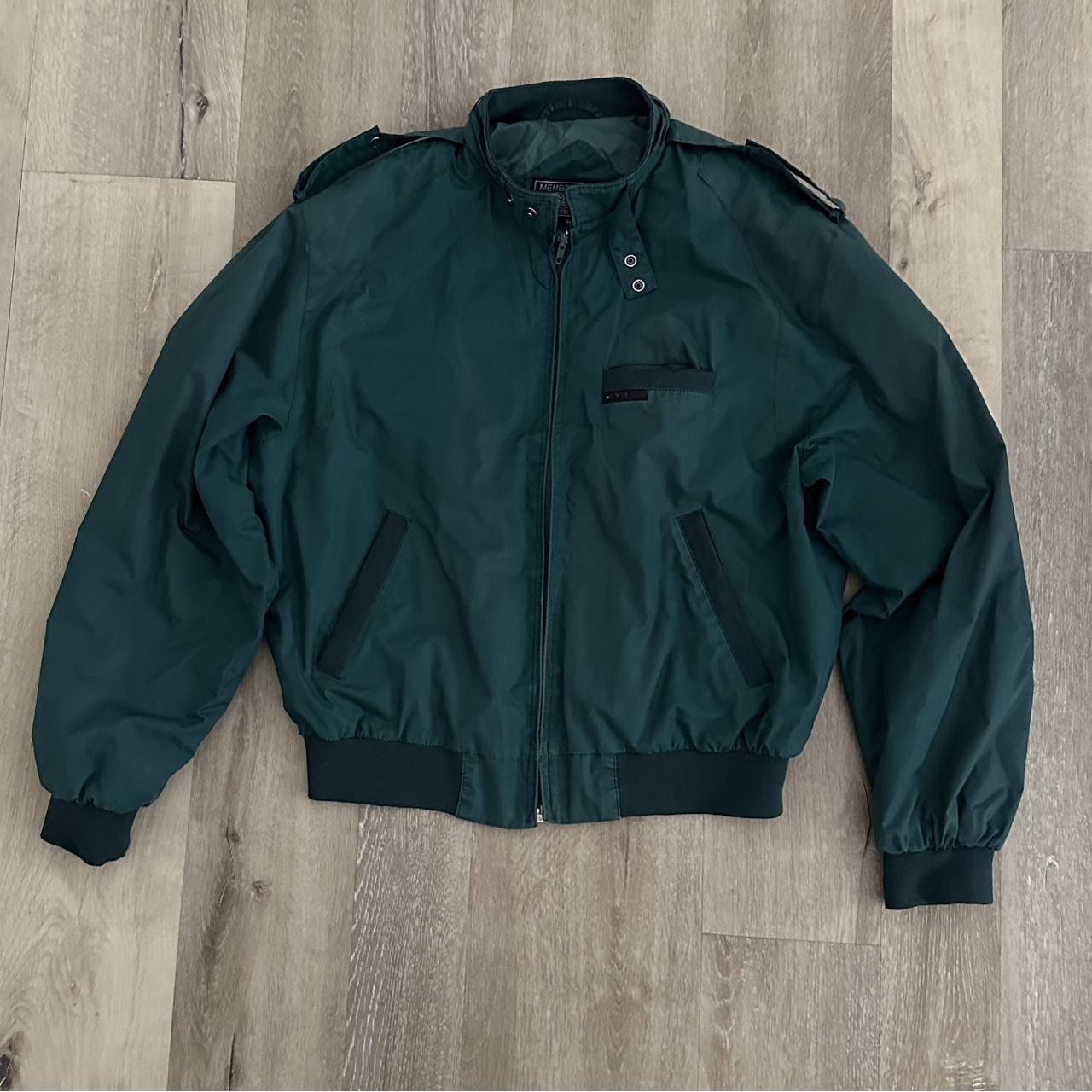 Members Only Men's Green and Khaki Jacket | Depop