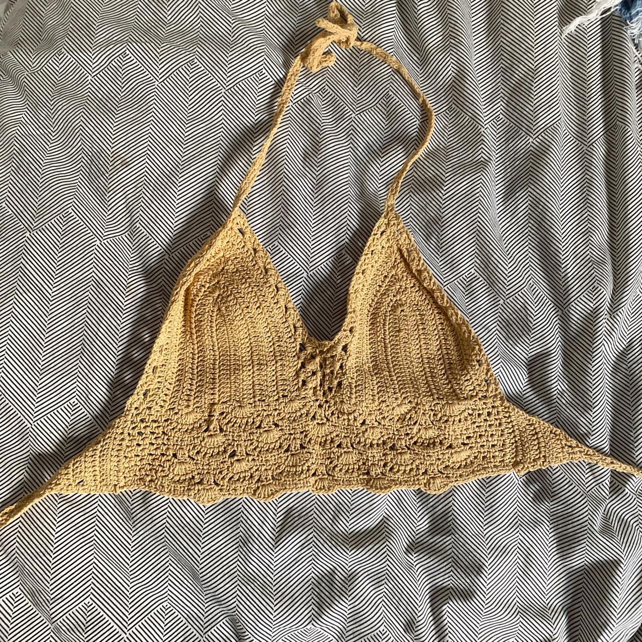 Handmade Crotchet Top ☆ XS-S Cream Suited for... - Depop