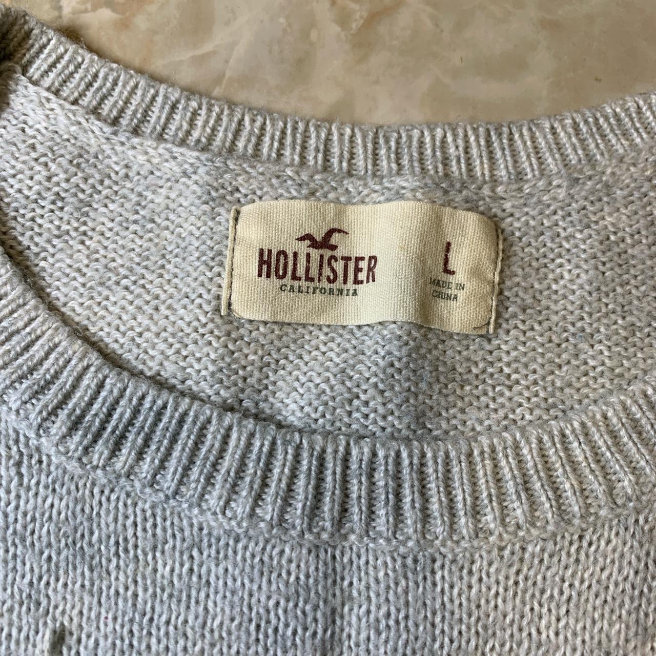 - hollister gray sweater with cat graphic - size... - Depop