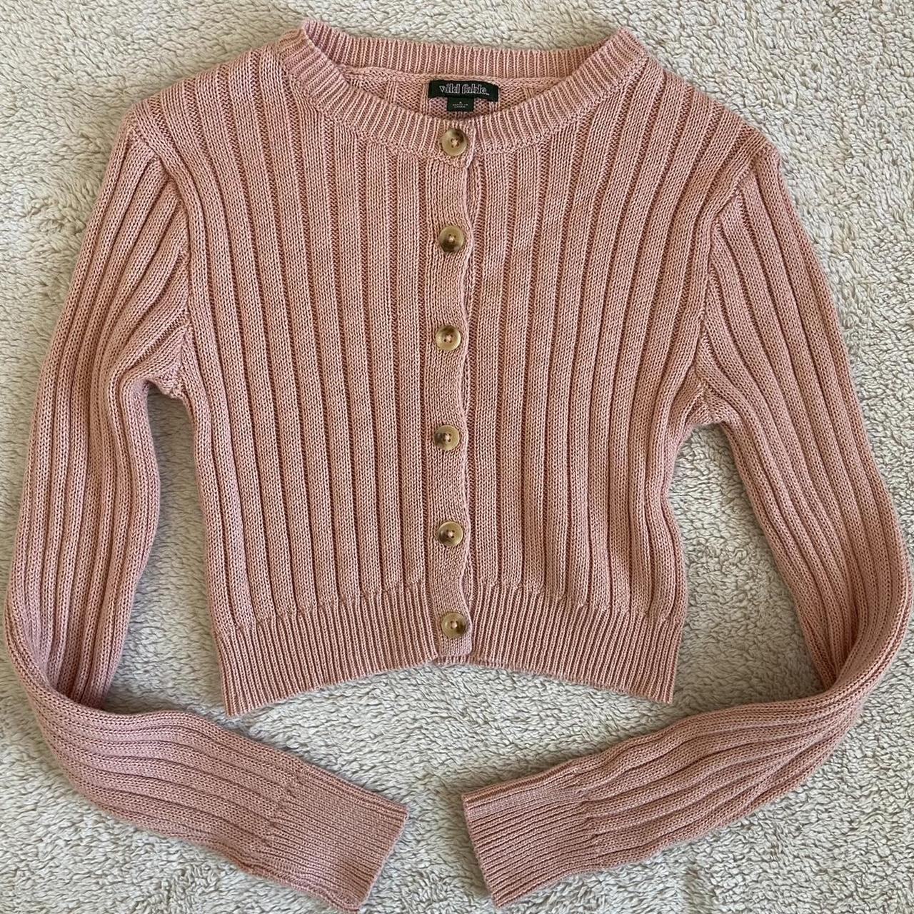 Pink Cropped Cardigan 🧚‍♀️ Women’s Size XSMALL /... - Depop