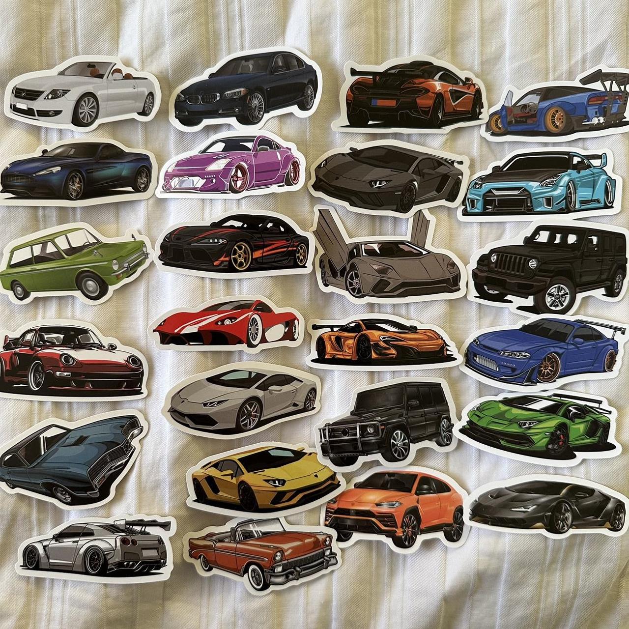 Race Car Sticker Bundle (25 pieces) 🏁 Vintage... | Depop