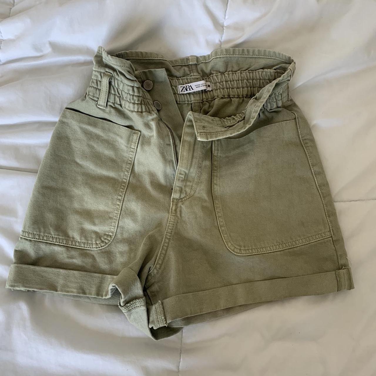 Zara Women's Green Shorts | Depop
