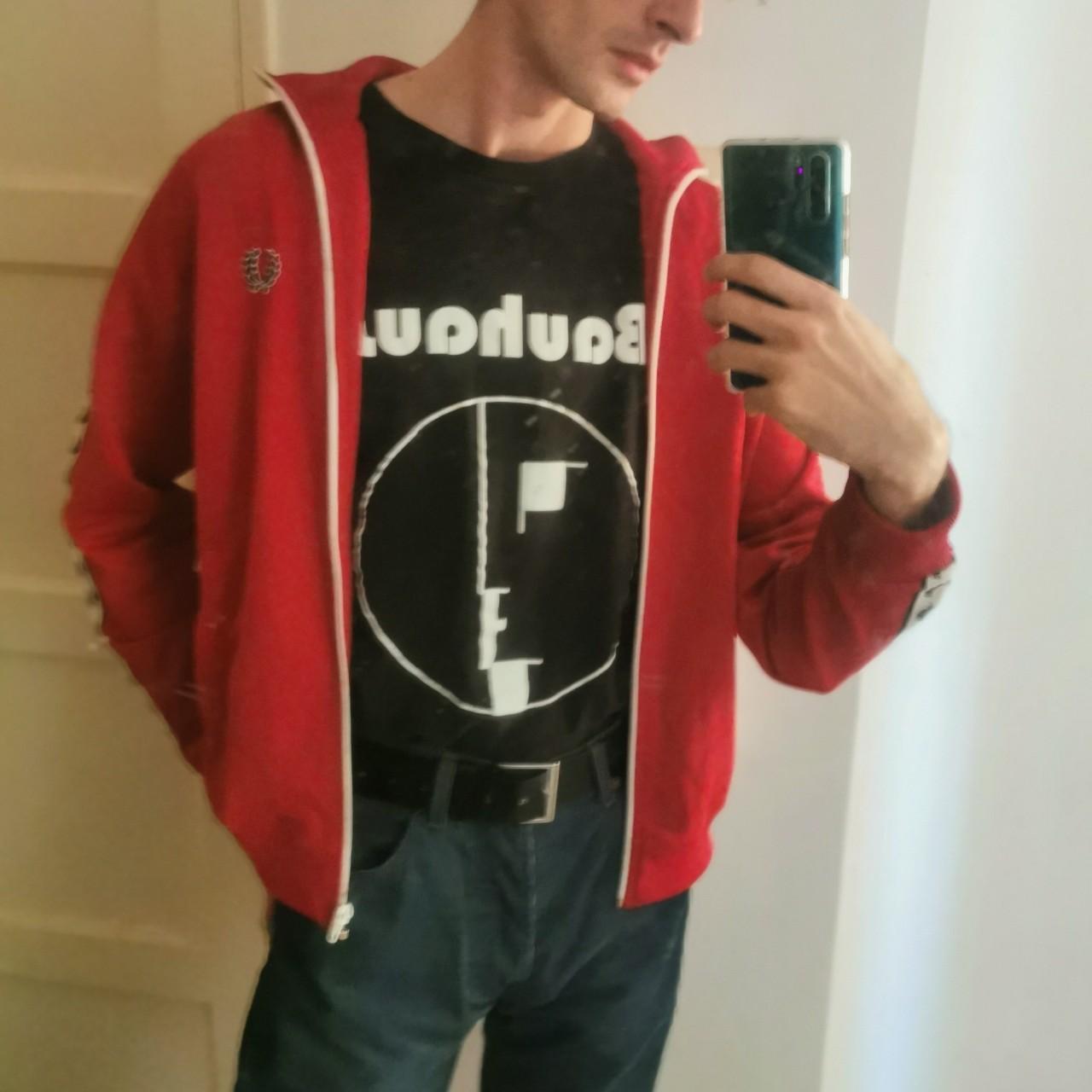 Red Fred Perry Tracksuit Jacket Medium - Depop