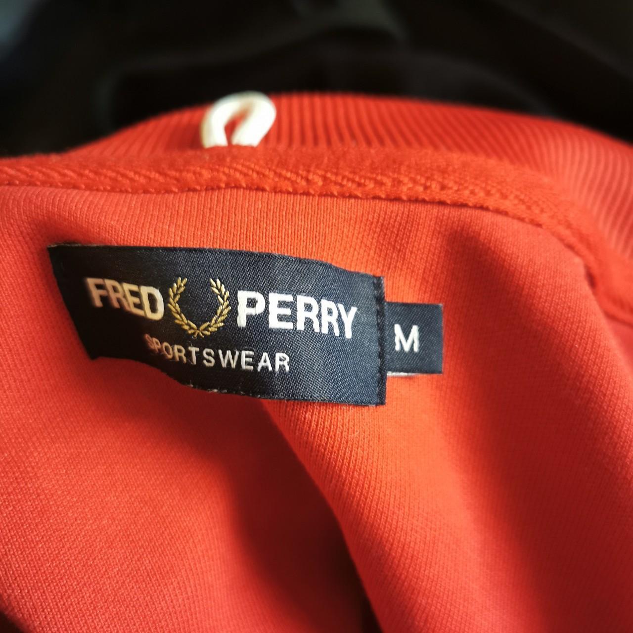 Red Fred Perry Tracksuit Jacket Medium - Depop
