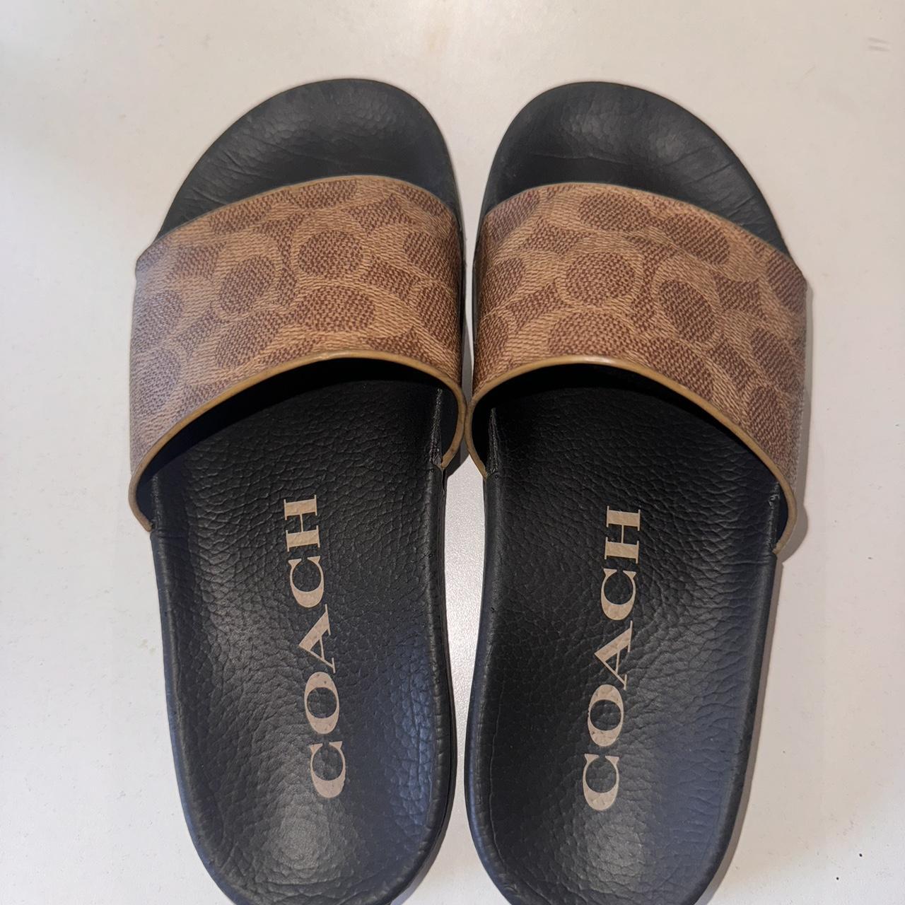 coach slides size 7 very good condition worn a... - Depop