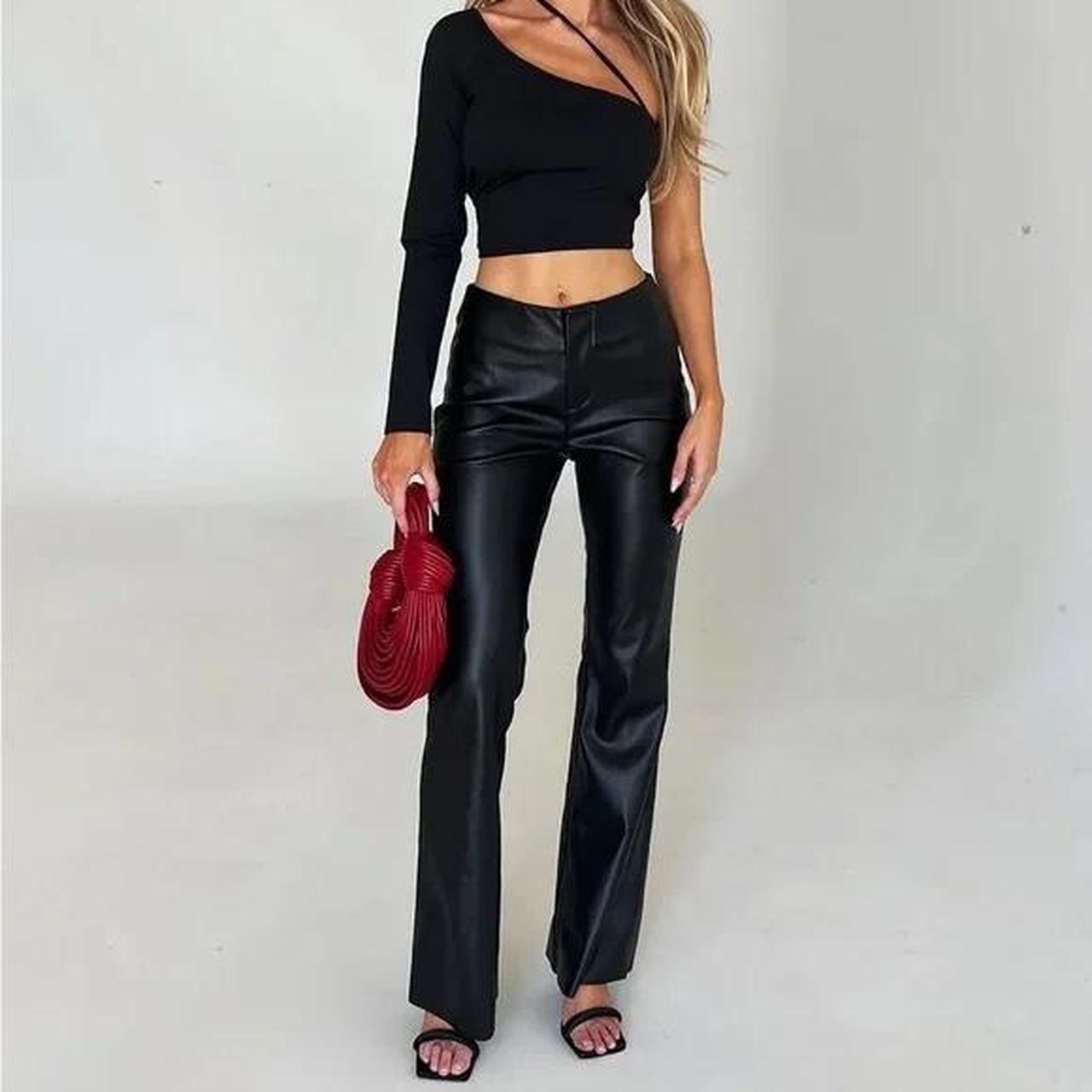 Tiger Mist Estellyn Low Rise Leather Pants size... - Depop