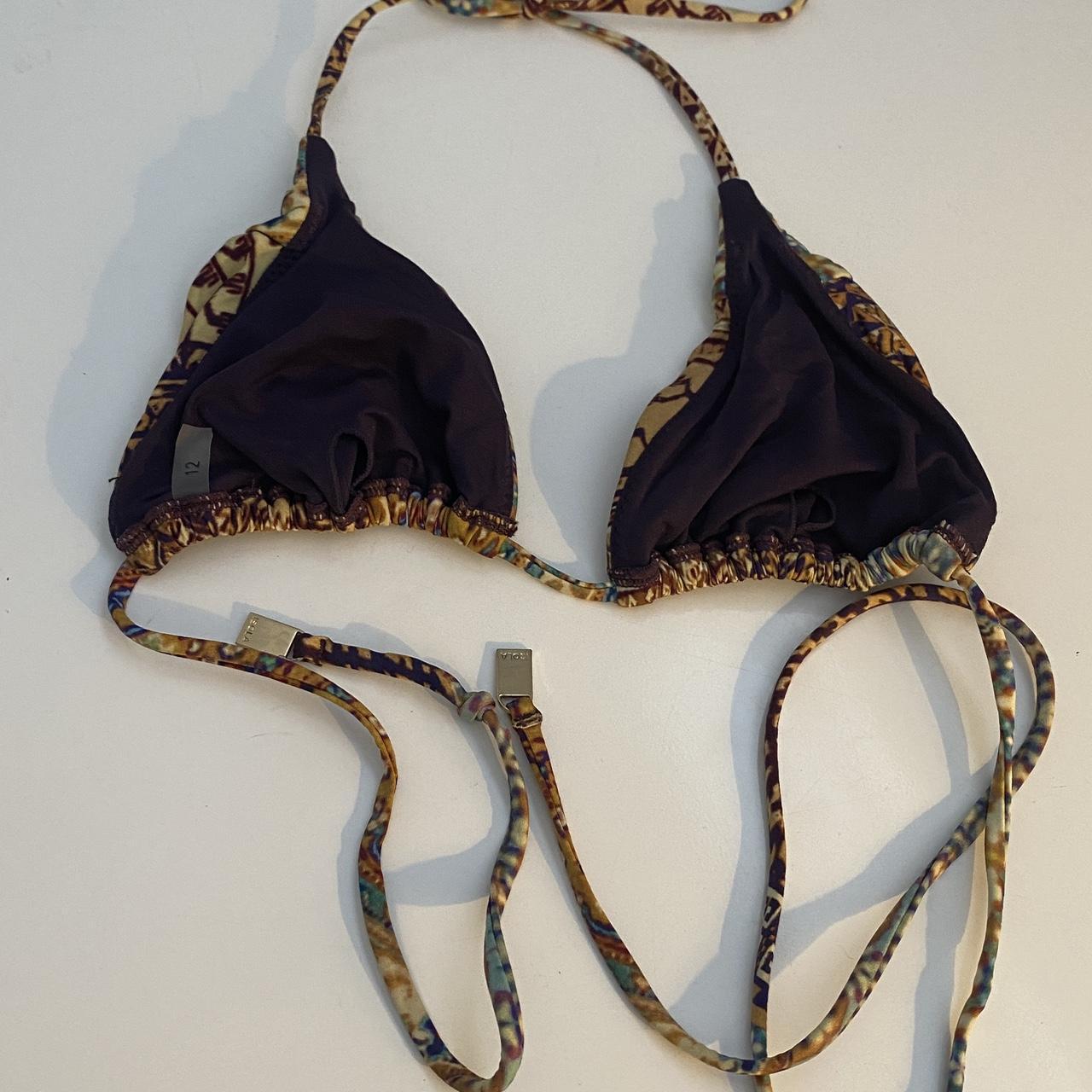 cutest isola bikini top size 12 but fits much... - Depop