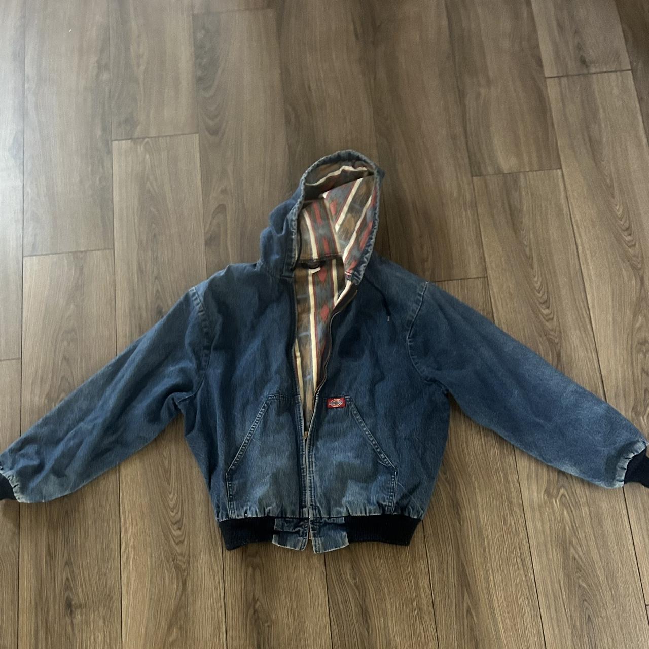 Dickies Vintage blue jean jacket fits medium men - Depop