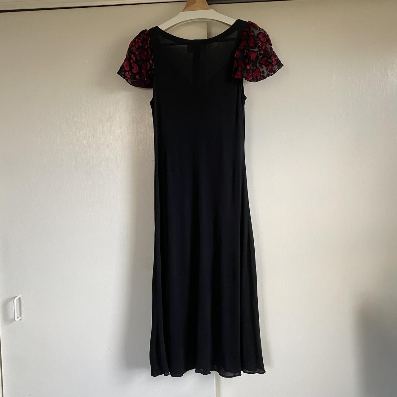 Vintage 1970s Renee Helga Howie black midi dress... | Depop