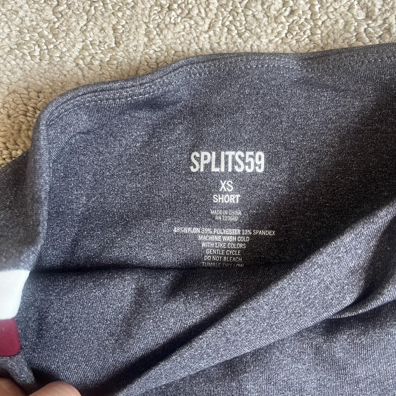 Splits59 Women's Grey and Burgundy Leggings | Depop