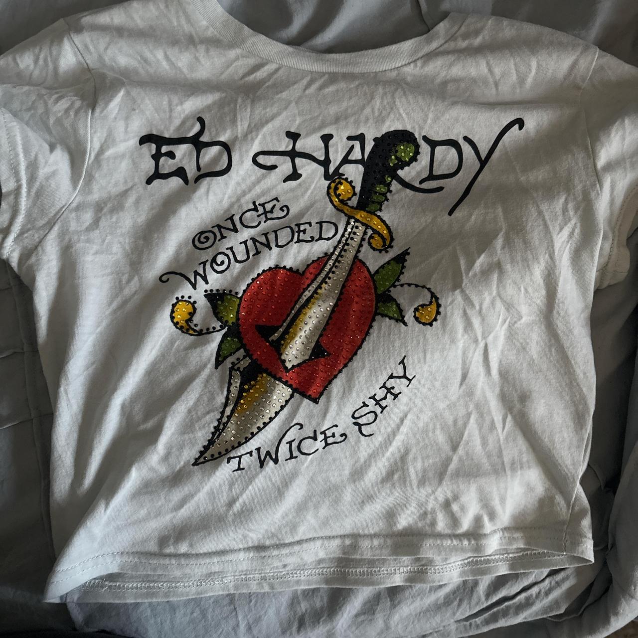 Baby blue Ed Hardy baby tee #EdHardy #y2k Never worn... | Depop