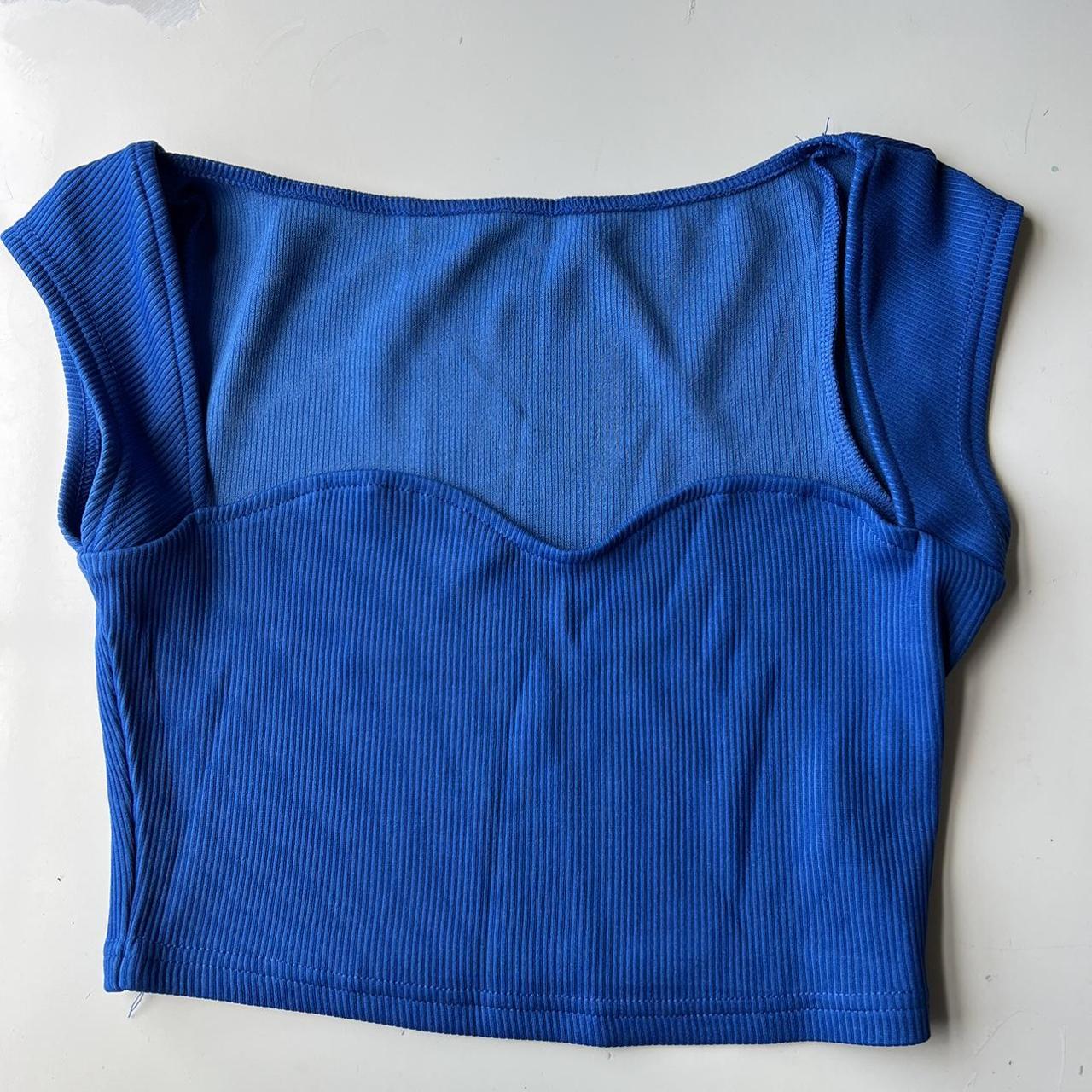 Zaful Womens Blue Crop Top Depop