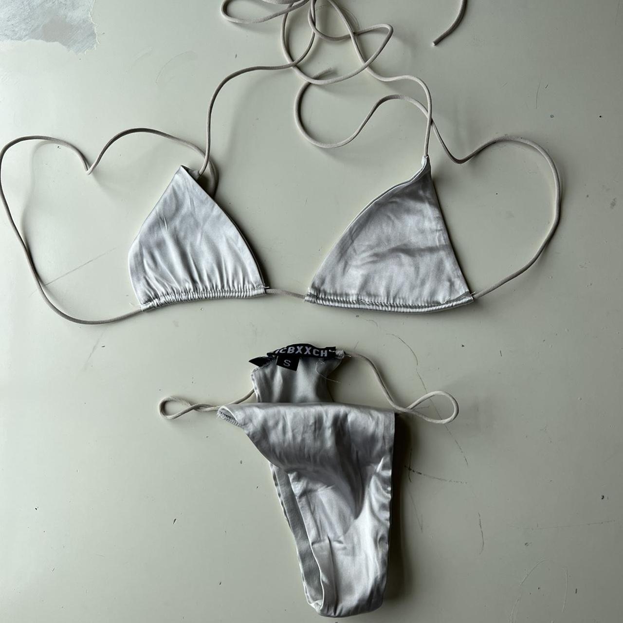 Fashion Nova Women's Silver Bikinis-and-tankini-sets | Depop