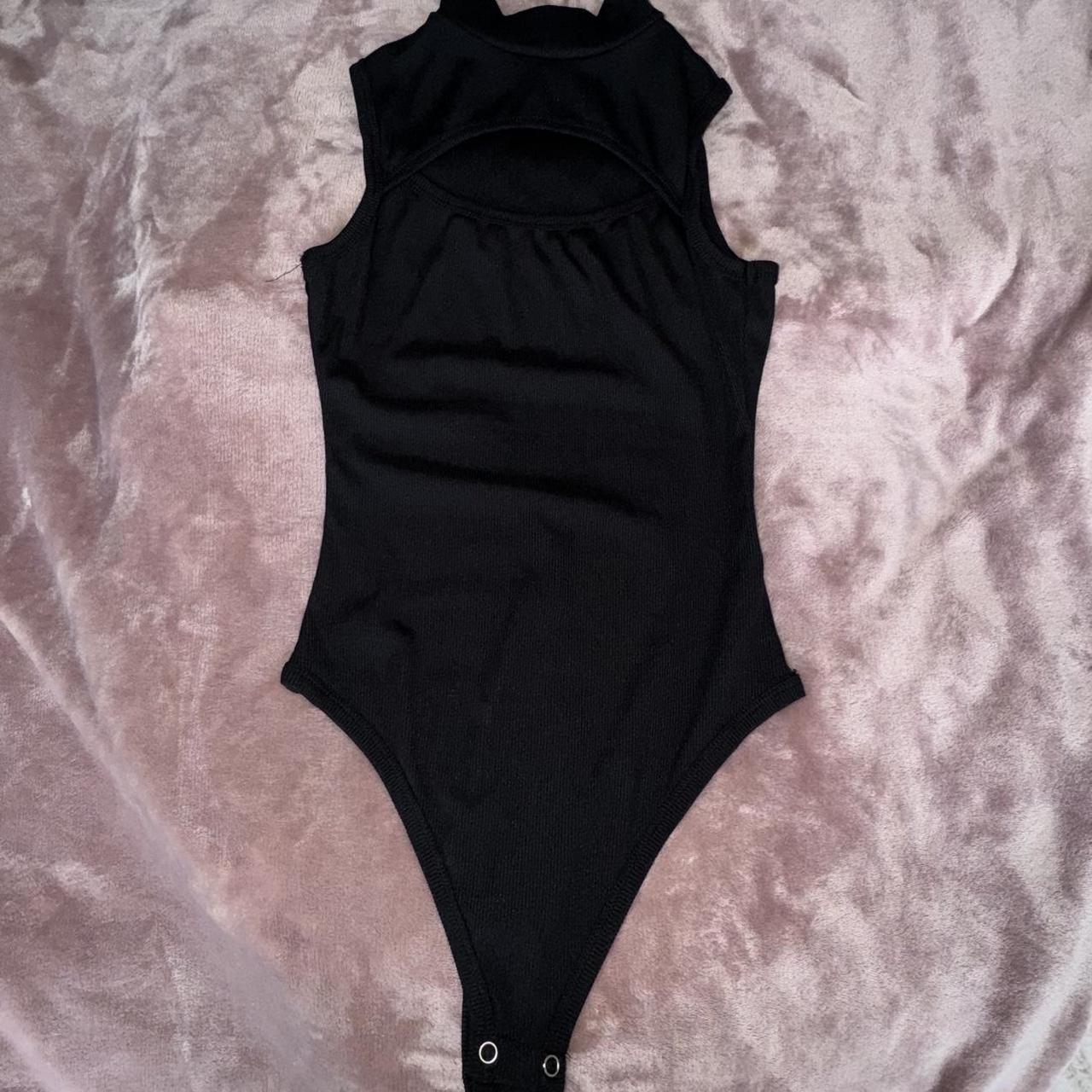 SUPRE BLACK CHEST CUT OUT BODY SUIT - free delivery... - Depop