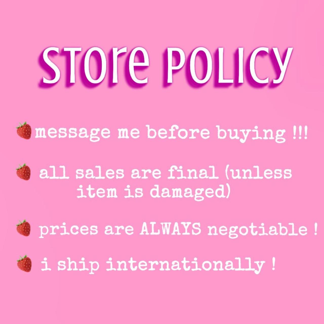 store policy ! :) - Depop