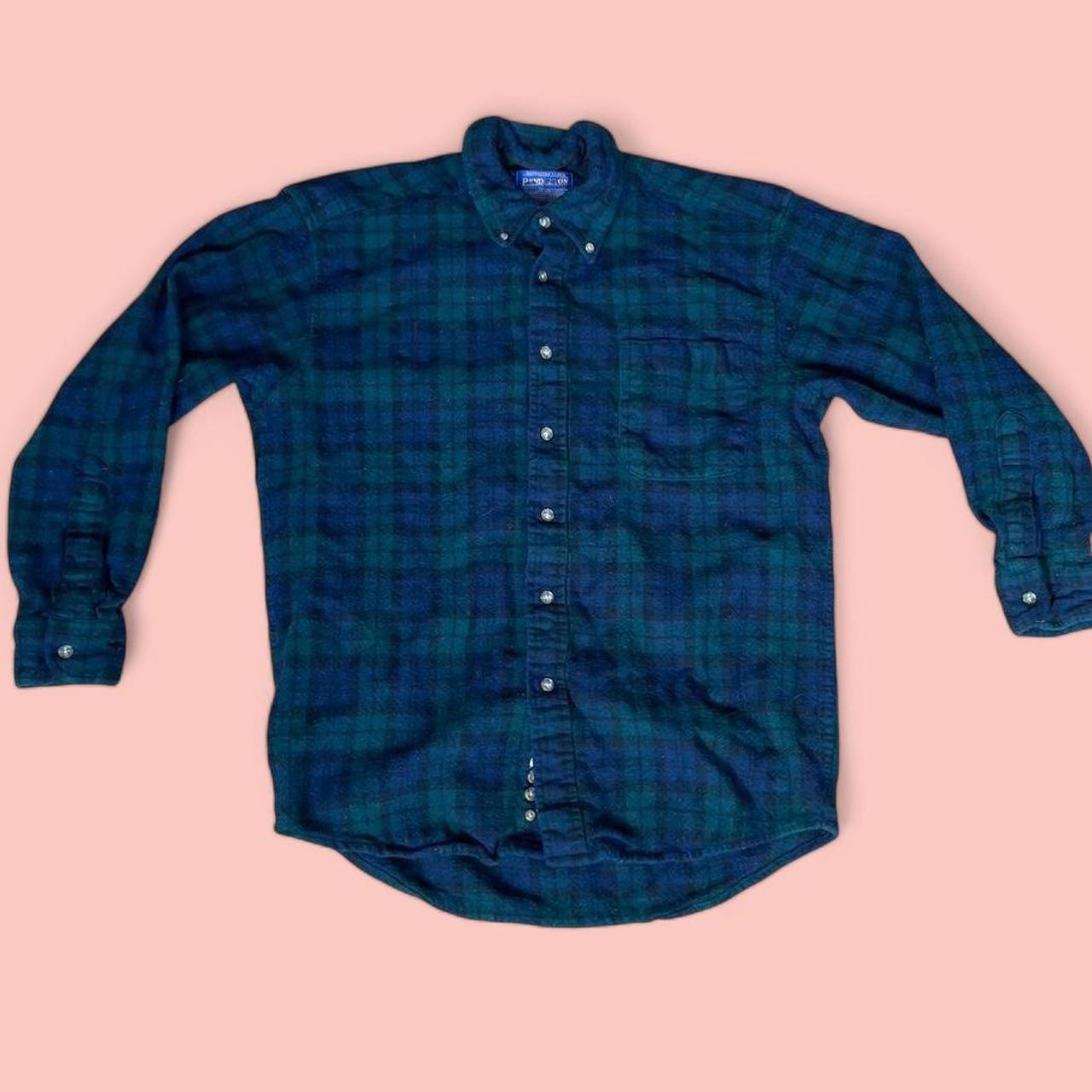 Vintage Blue/Green Pendleton Flannel Pendleton wool... | Depop