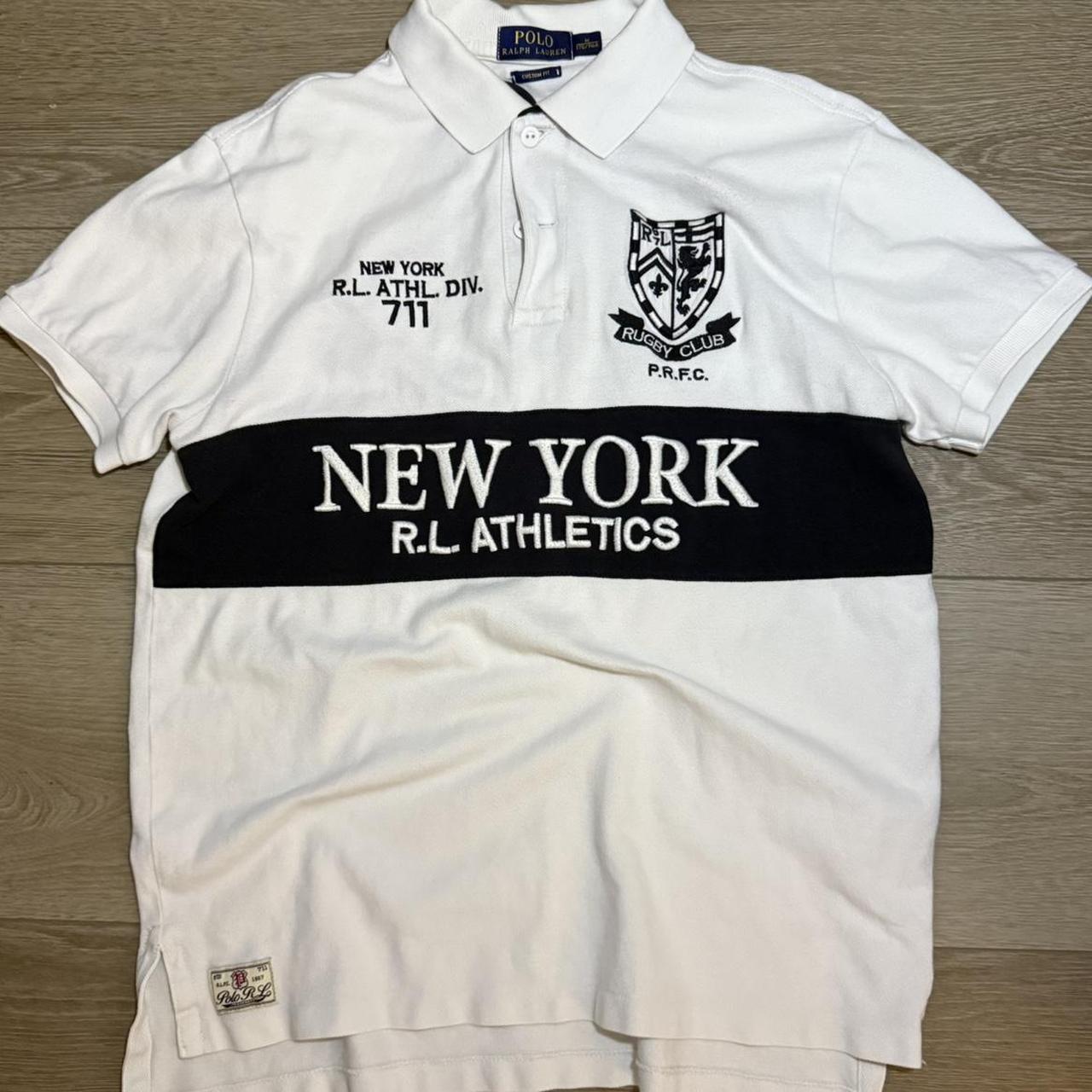 White Polo Ralph Lauren New York RL Athletics chief... | Depop