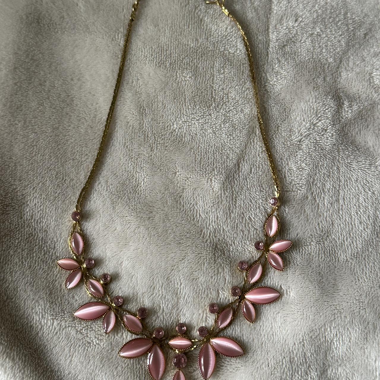 Vintage Gold Tone Victorian Pink Rose Color Avon... - Depop