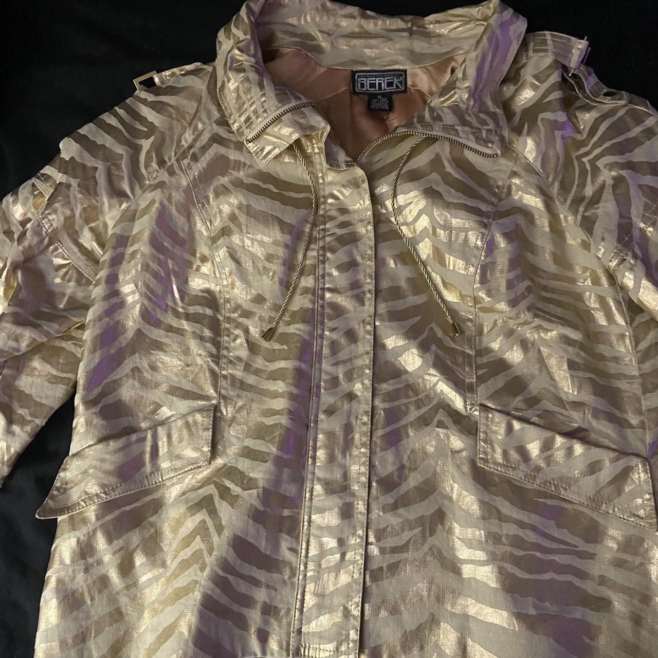 Berek vintage golden zebra print women’s jacket XL... - Depop