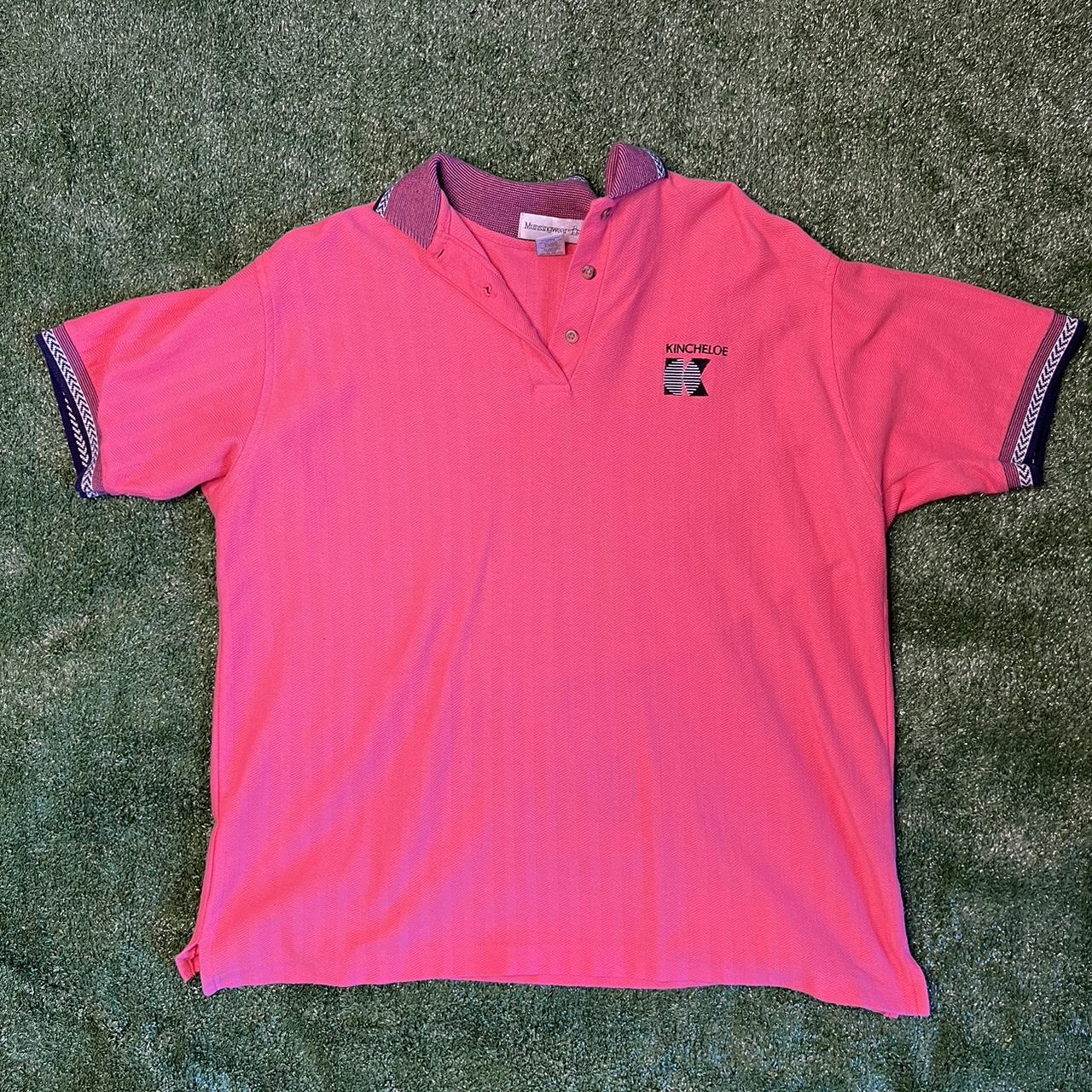 Pink polo tee #pink #polo #vintage #pattern #retro - Depop
