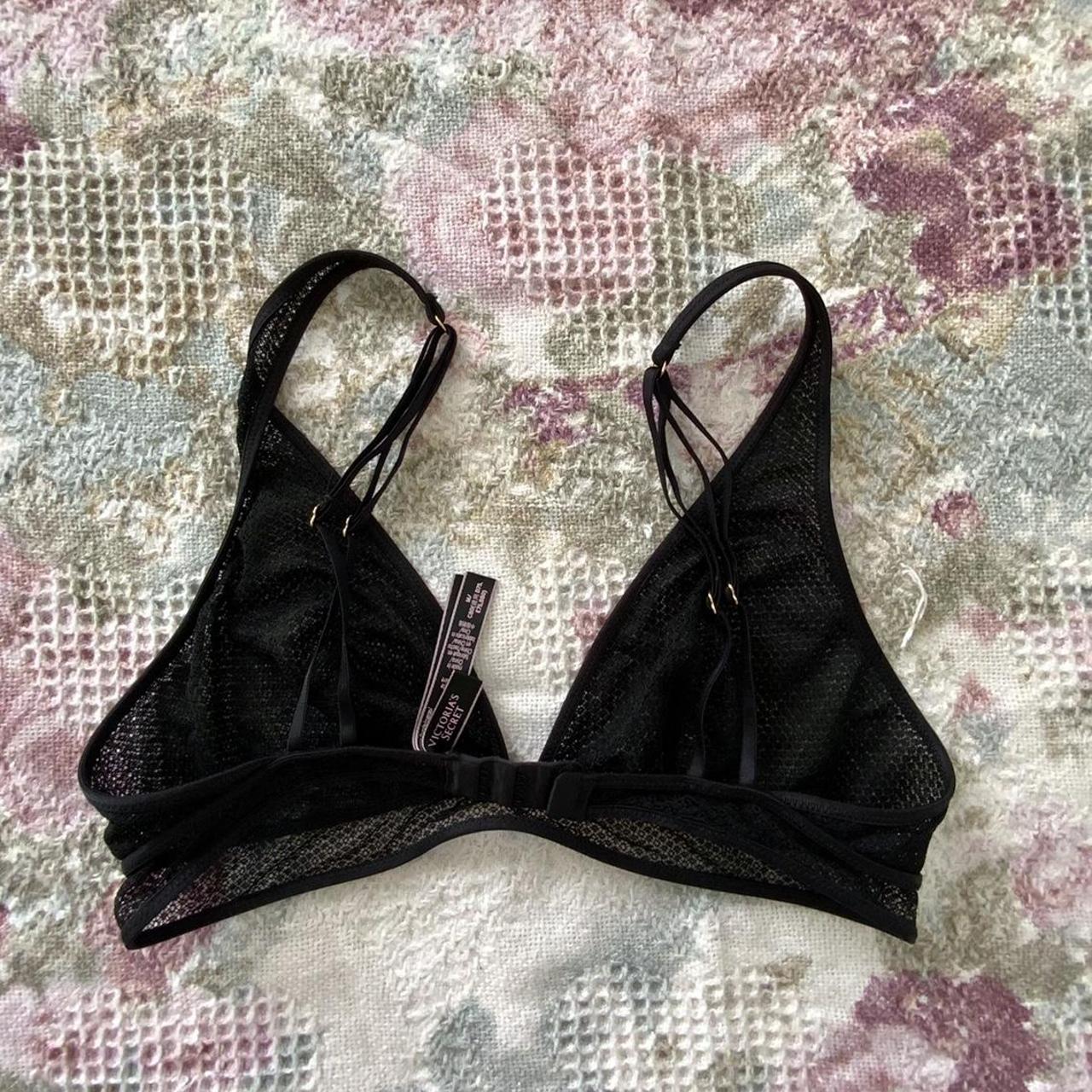 Victoria’s Secret dainty black mesh bra size M,... - Depop