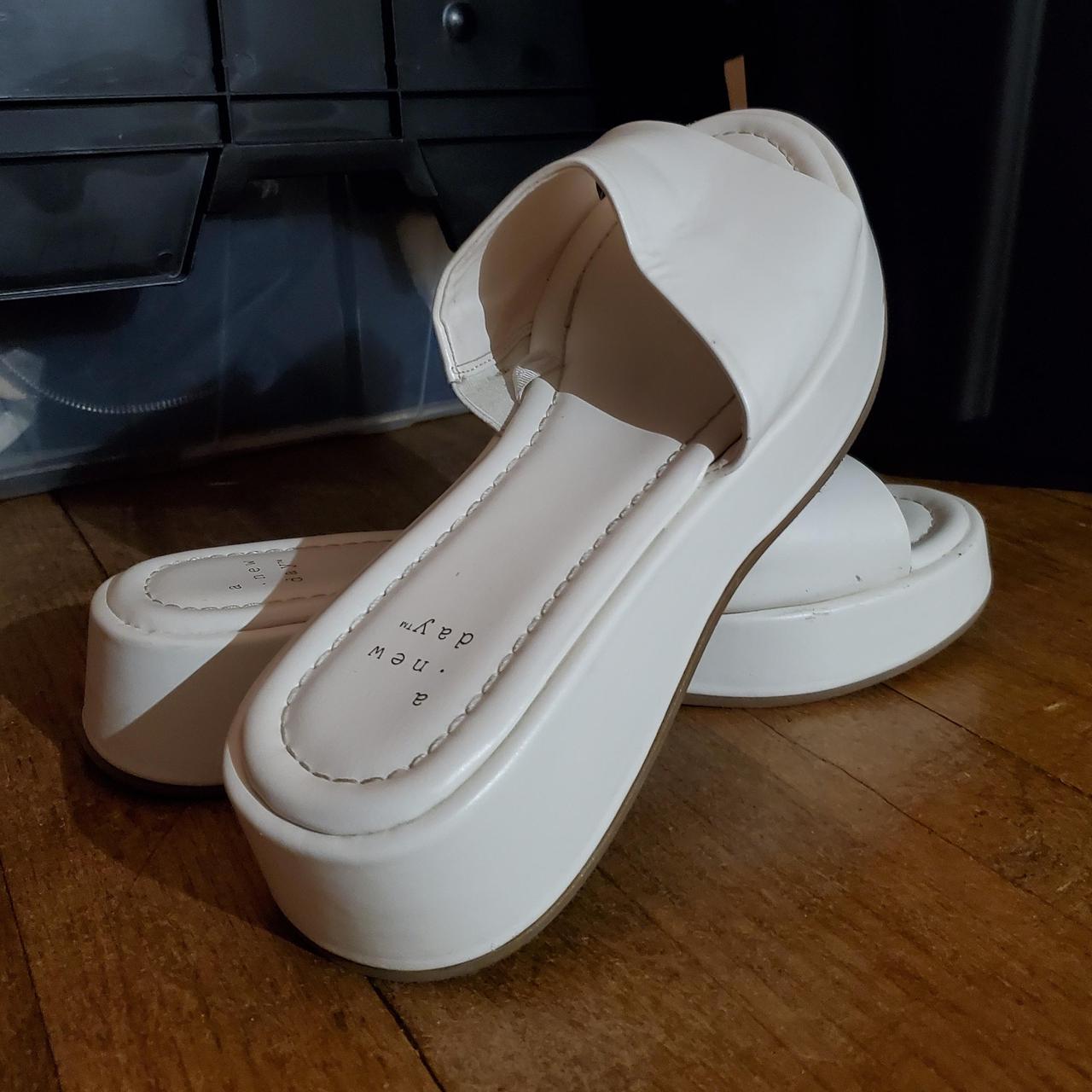 A New Day Women's White Slides | Depop