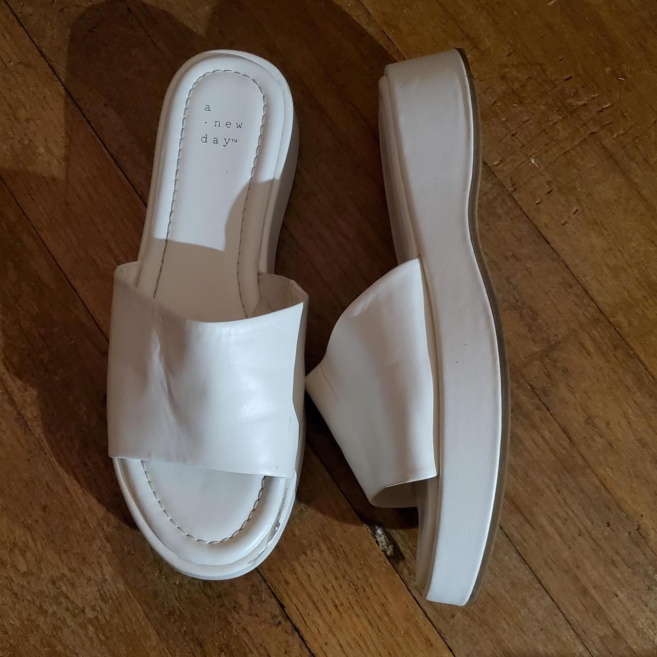 A New Day Women's White Slides | Depop