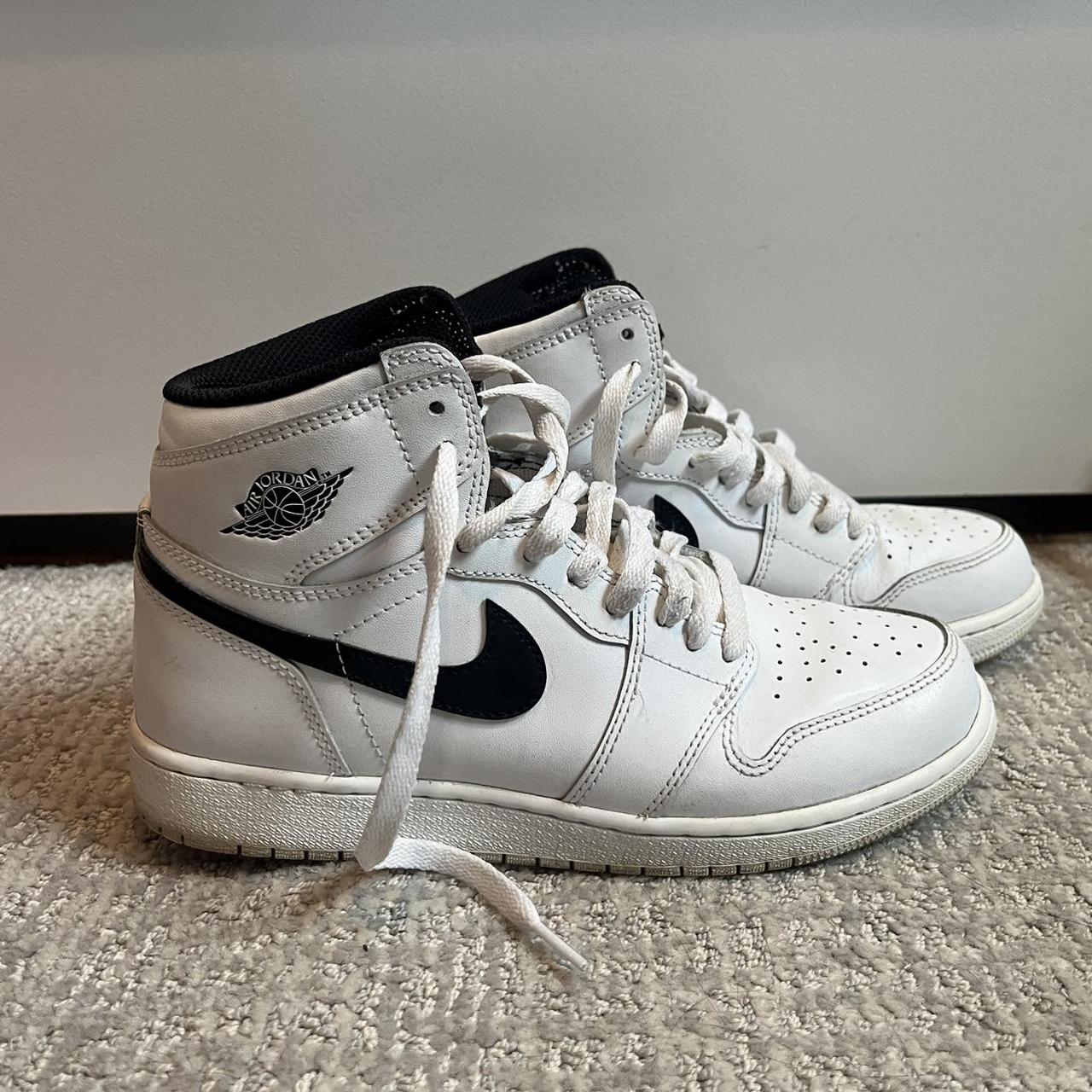 White Nike Jordans Youth high top Fits women’s 7.5/8 - Depop
