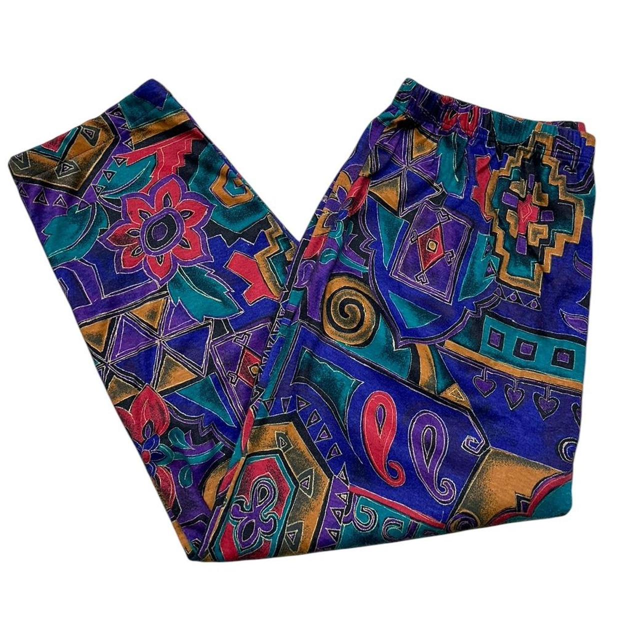 Vintage Abstract Pants Great colors! Size... | Depop