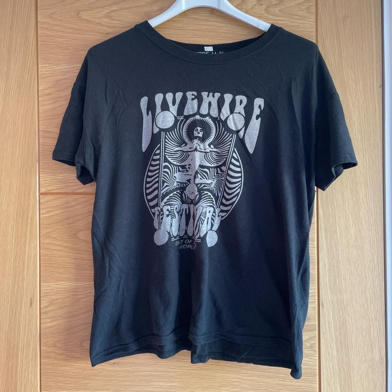 Livewire Festival T—shirt. Black fade wash. Size 12... - Depop