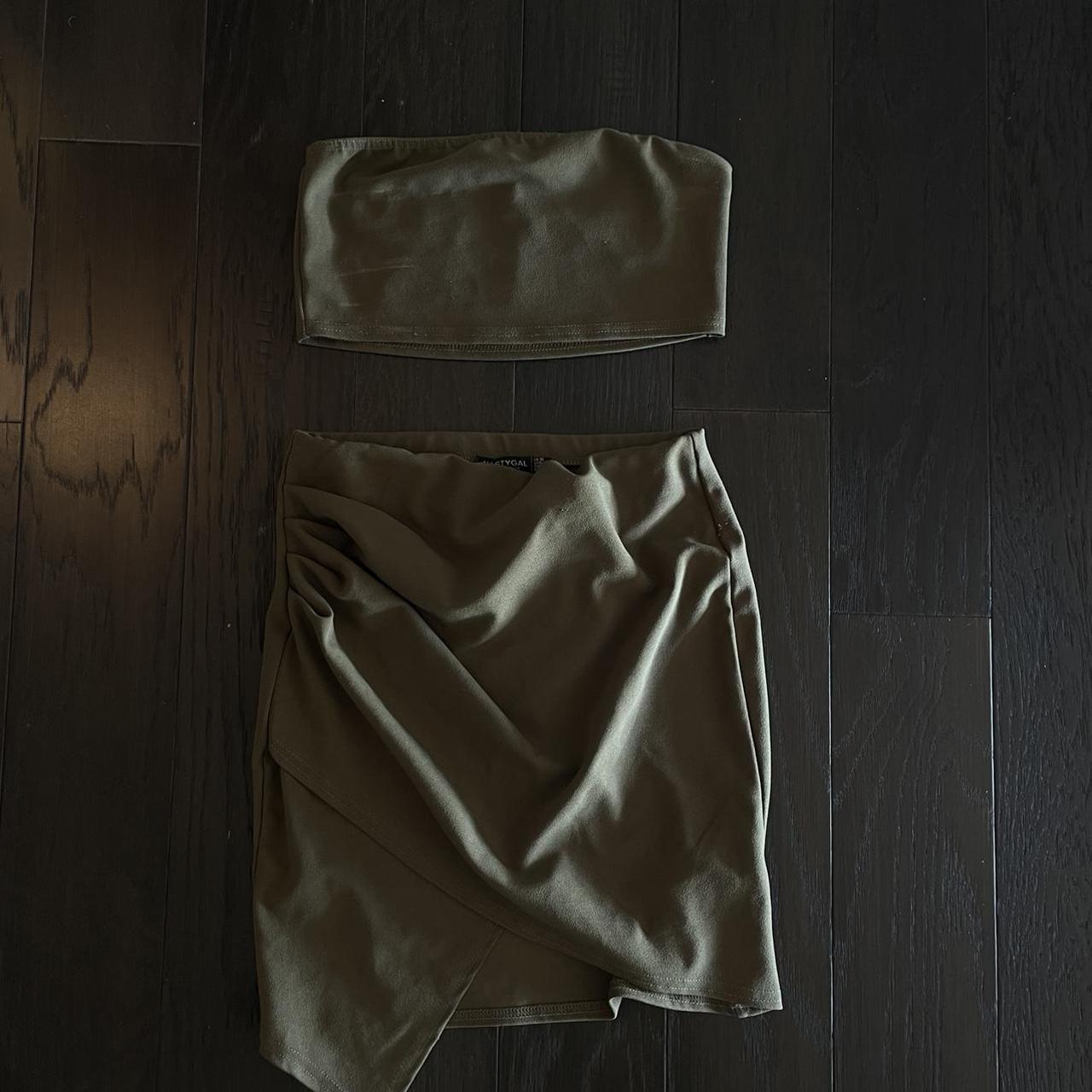 Nasty Gal Olive Set Size M Tube And Skirt Set Depop