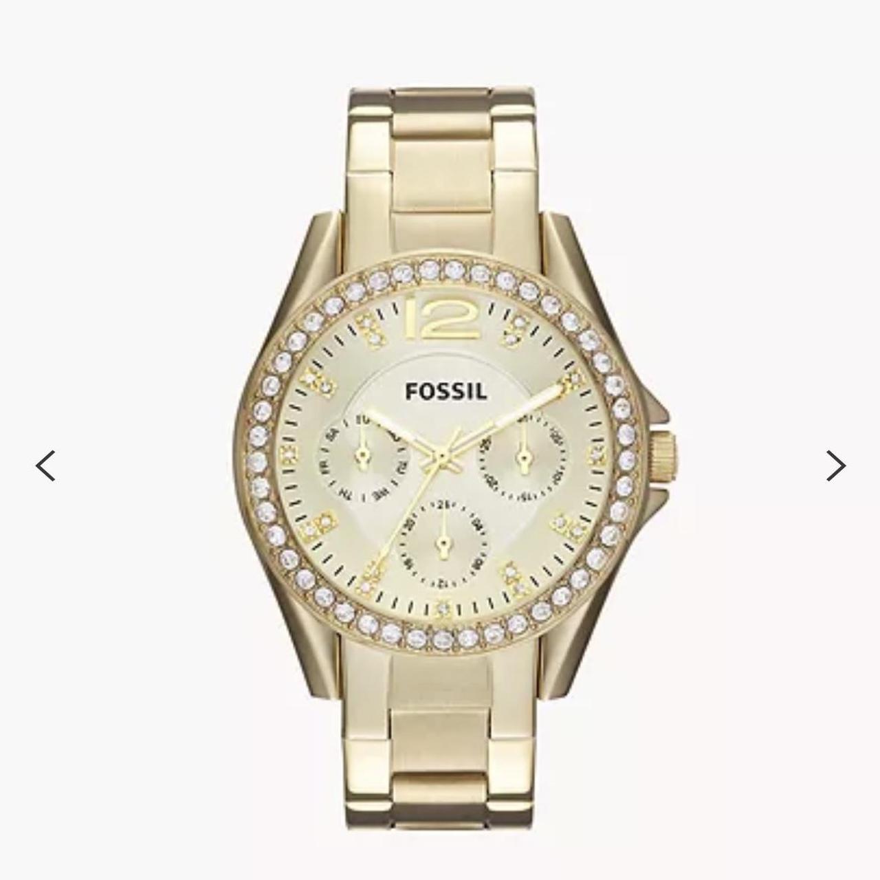 Fossil Watch Riley gold gold-tone stainless steel... | Depop
