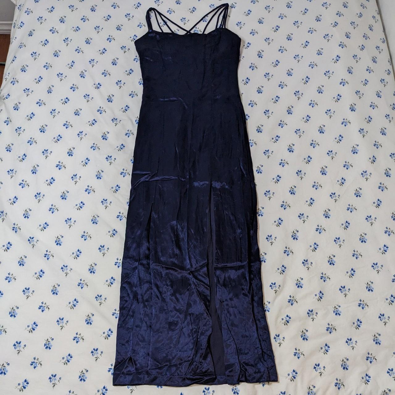 Rampage Women's Blue and Navy Dress | Depop