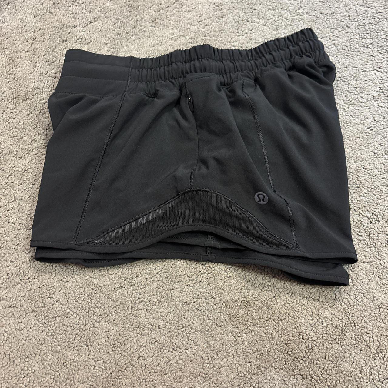 Black Lululemon hotty hots size 2 low rise very good... | Depop