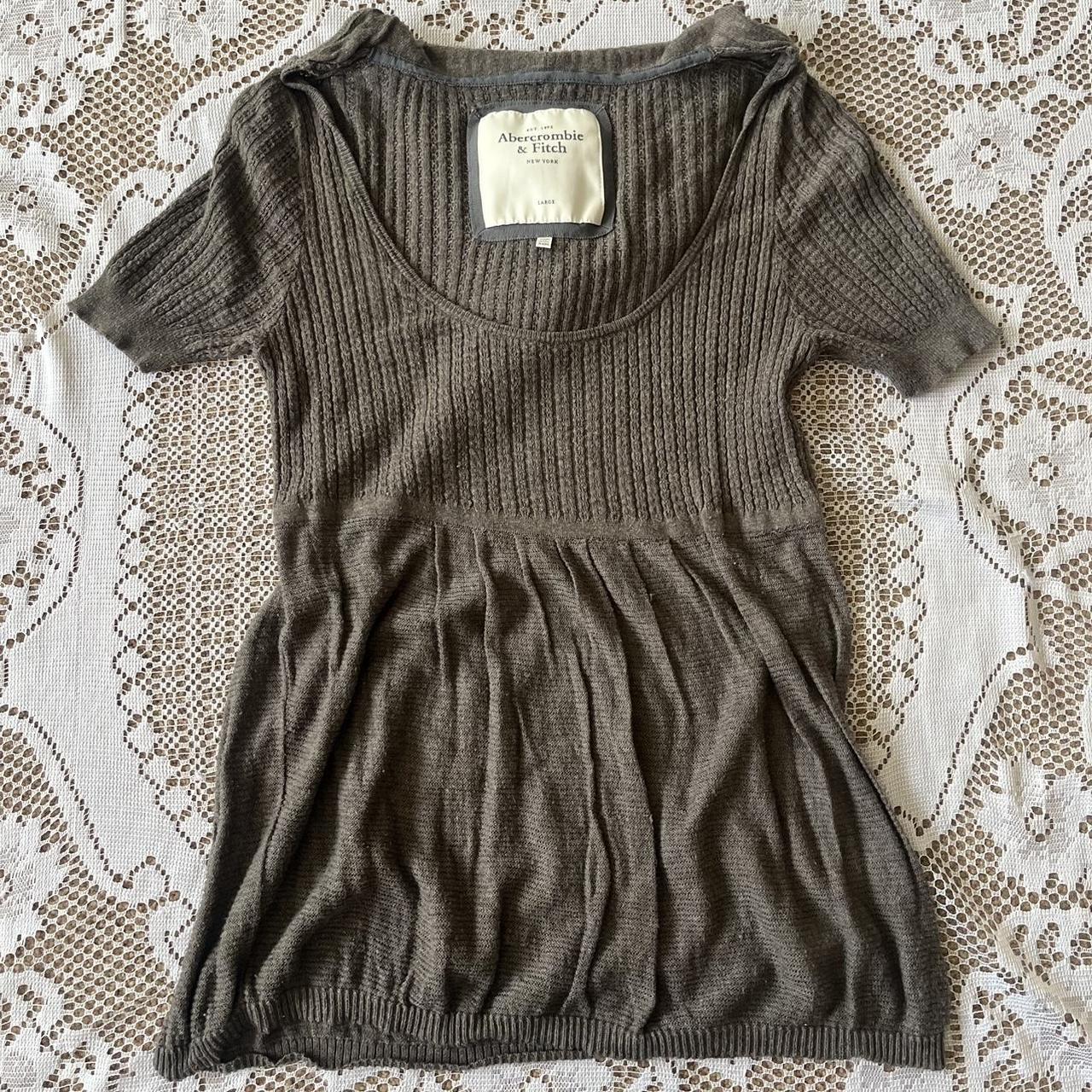 Abercrombie & Fitch grey babydoll top super soft... - Depop