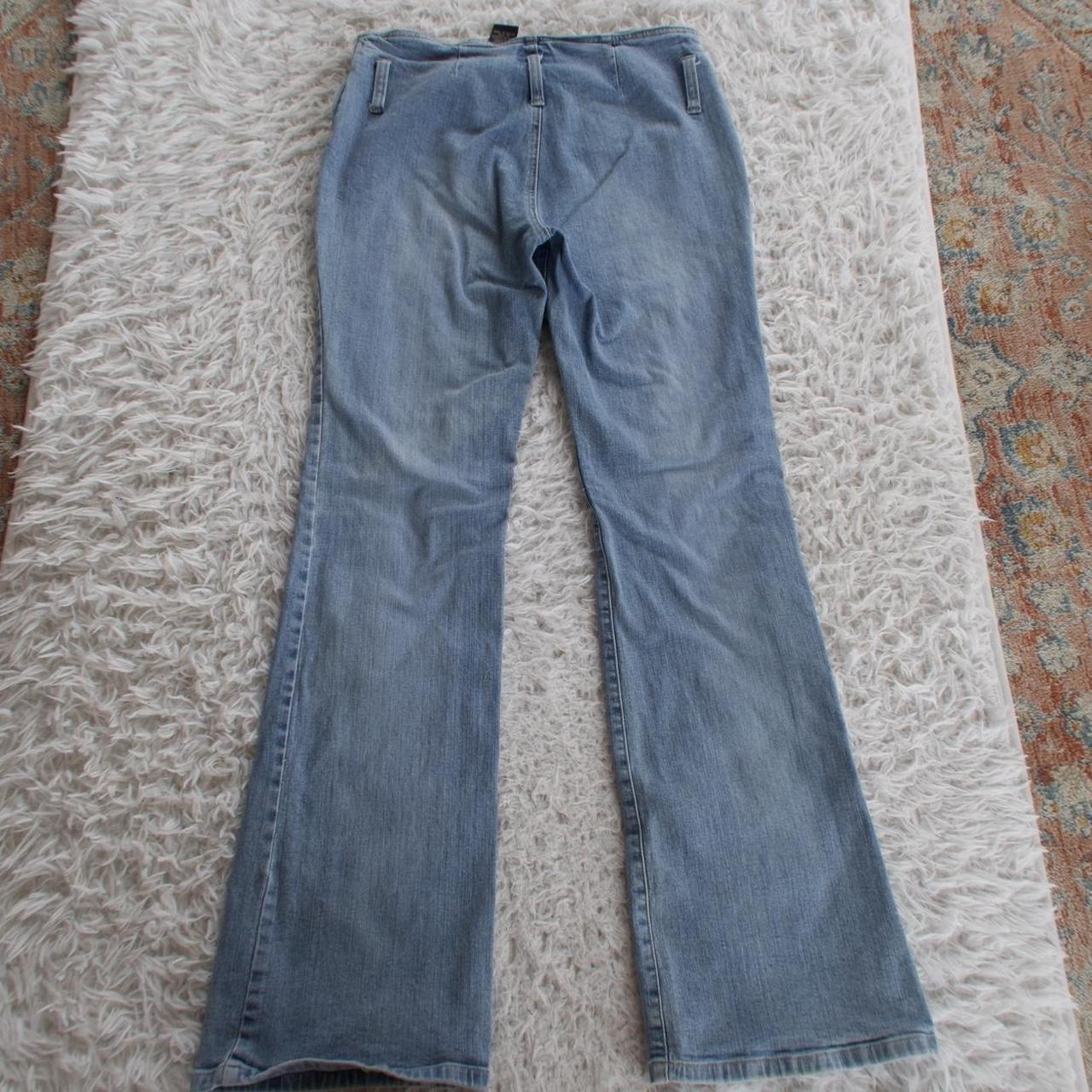 vintage lace up jeans! has discoloration/staining.... - Depop