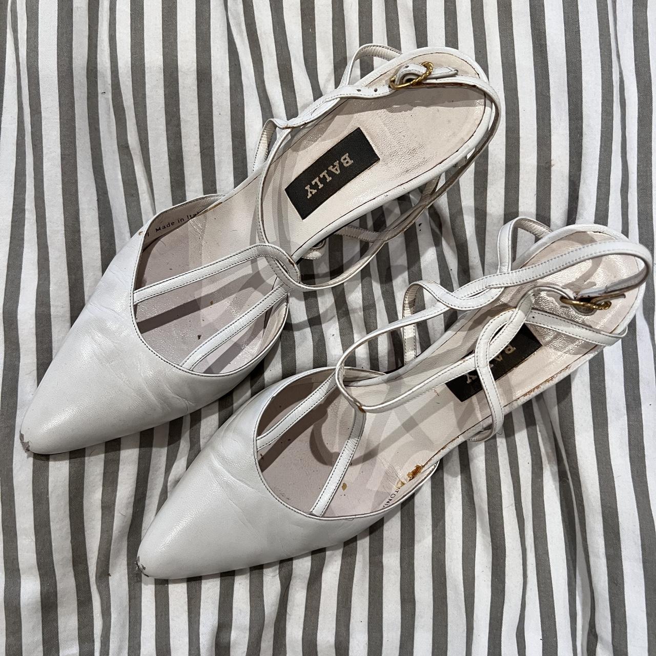 * white heels from bally * us size - 8.5 * fair... - Depop