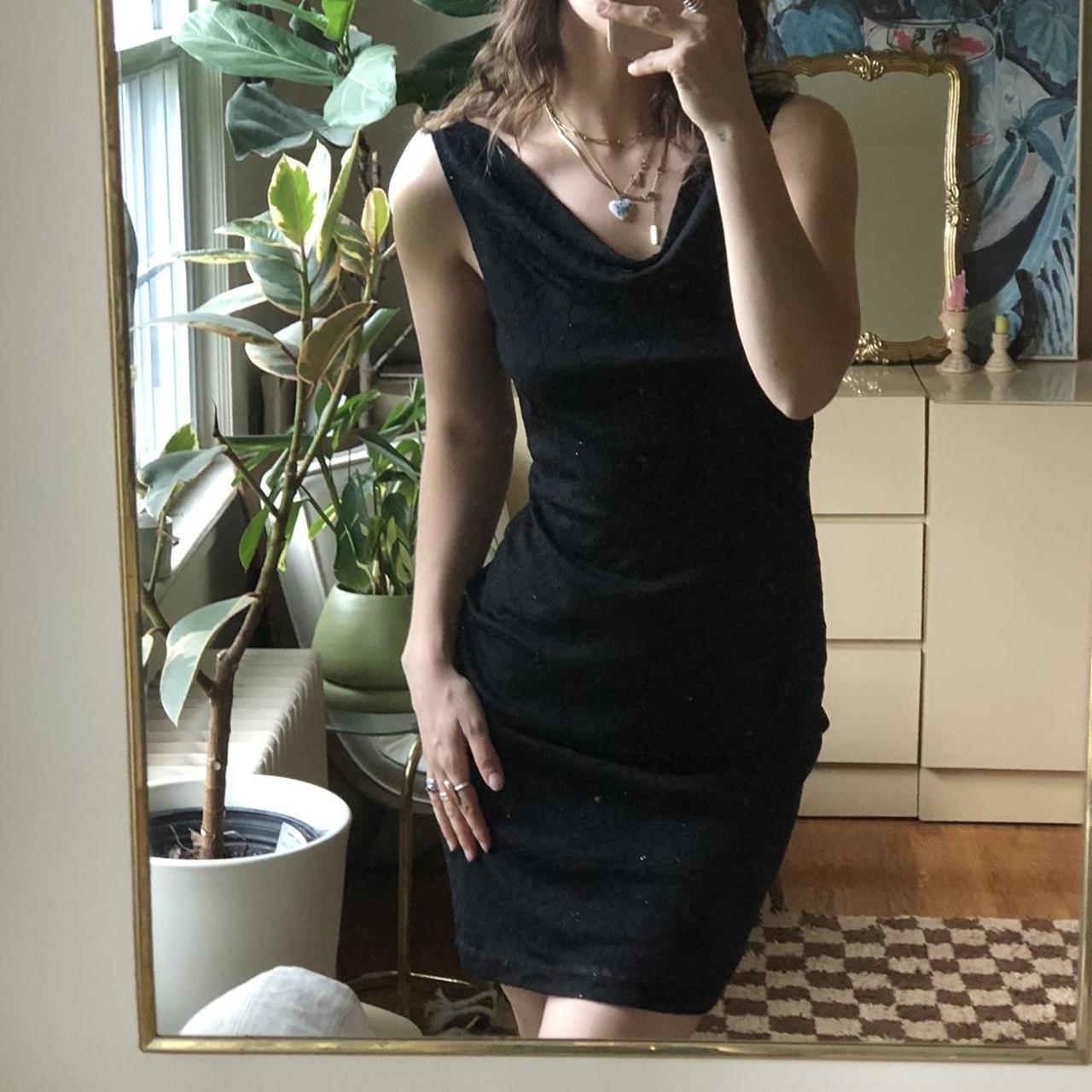 Vintage beaded rampage cowl neck black dress. Such a... - Depop